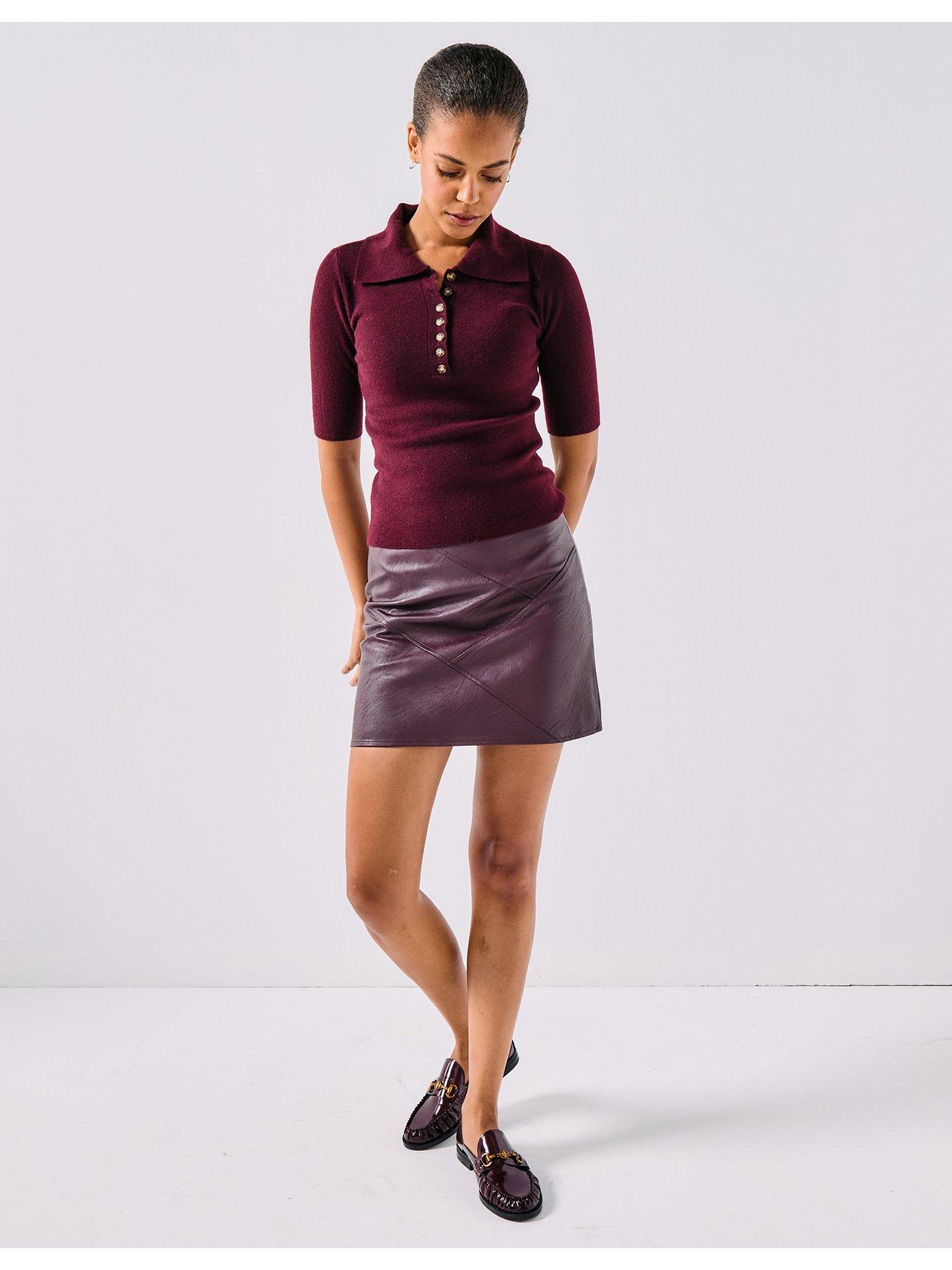 Vero Moda Marina 2/4 Sleeve Polo neck pullover - Red | Very
