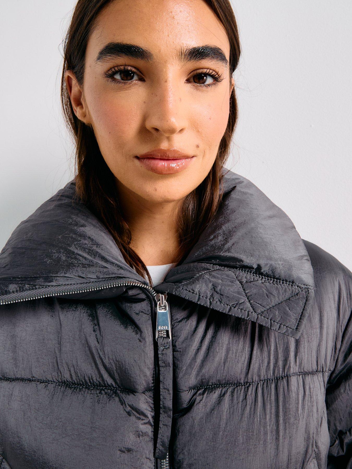 BOSS Padilena High Neck Puffer Coat - Dark Purple | Very
