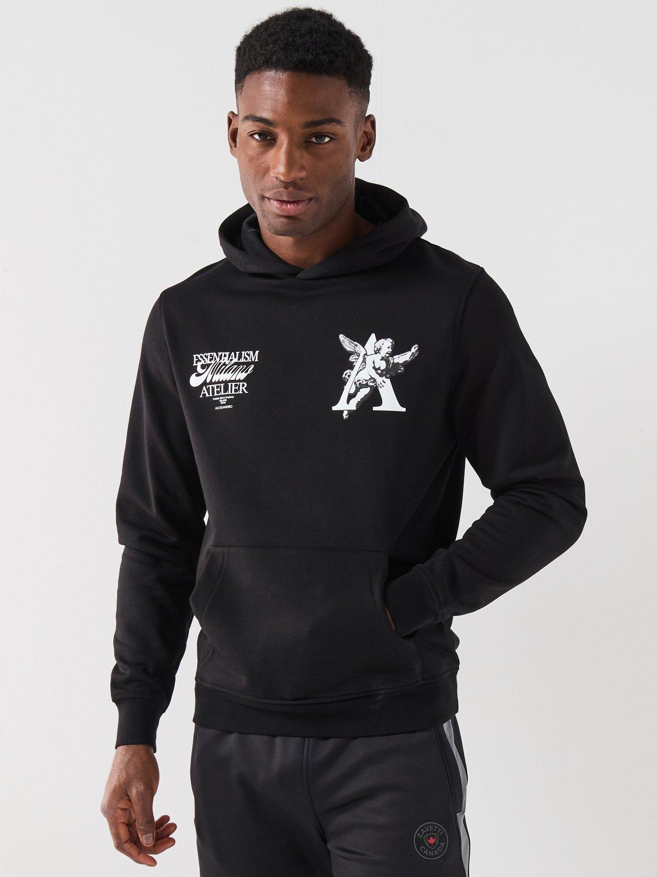 Alessandro Zavetti Graphic Print Hoodie - Black | Very