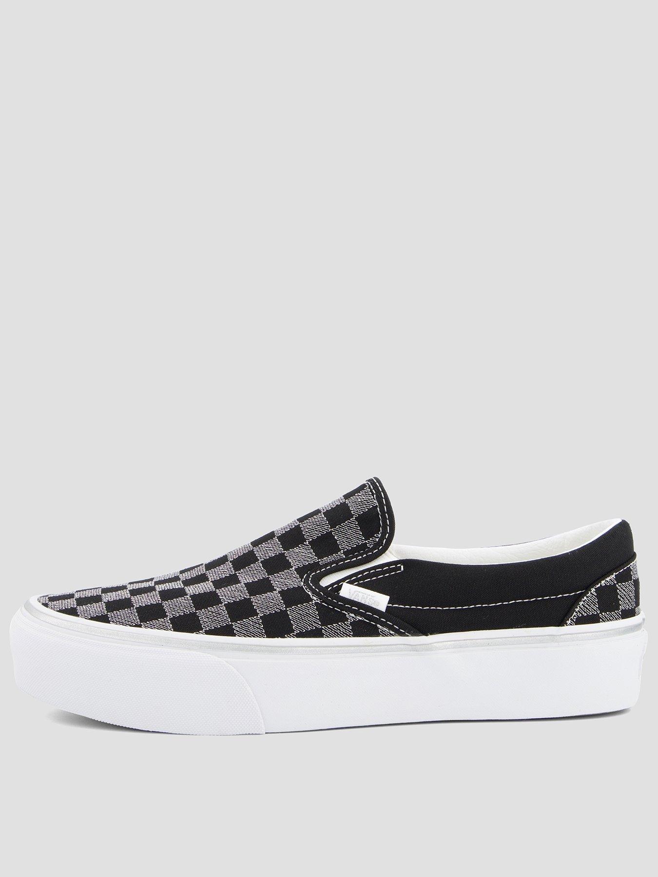 Vans Unisex Classic Slip-On Platform Plimsolls - Metallic Checkerboard ...
