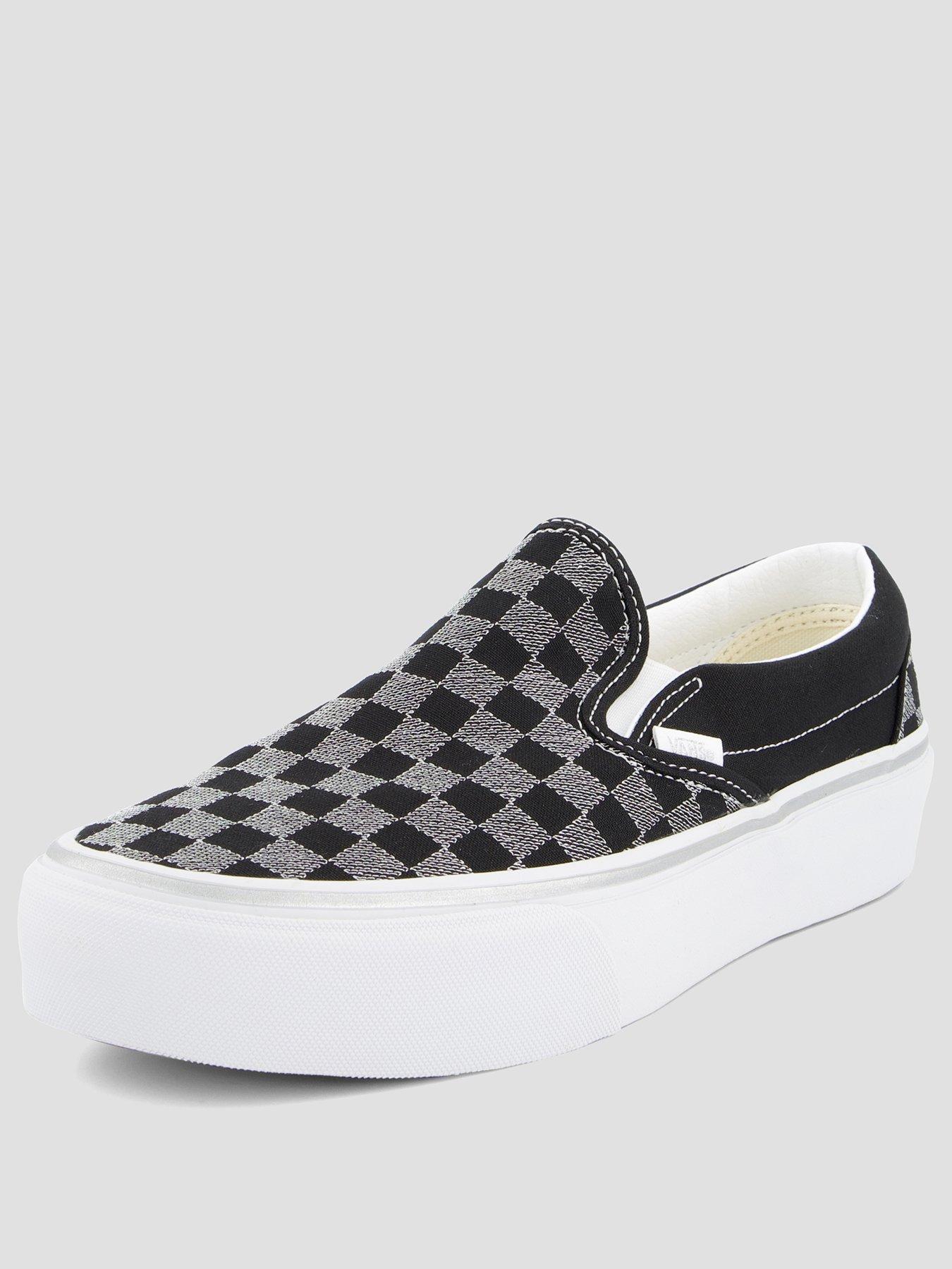 Vans Unisex Classic Slip-On Platform Plimsolls - Metallic Checkerboard ...