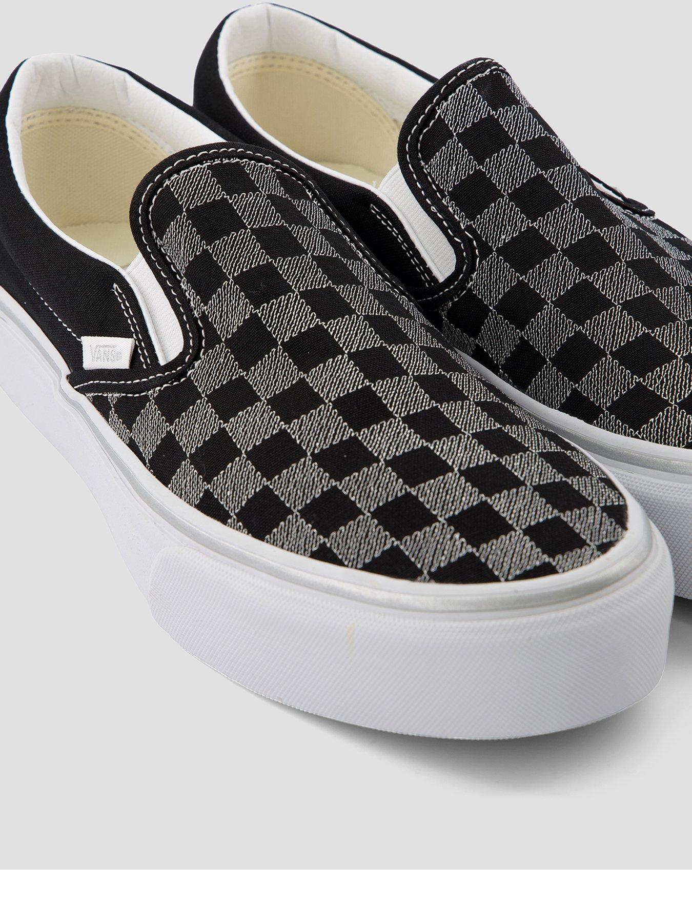Vans Unisex Classic Slip-On Platform Plimsolls - Metallic Checkerboard ...