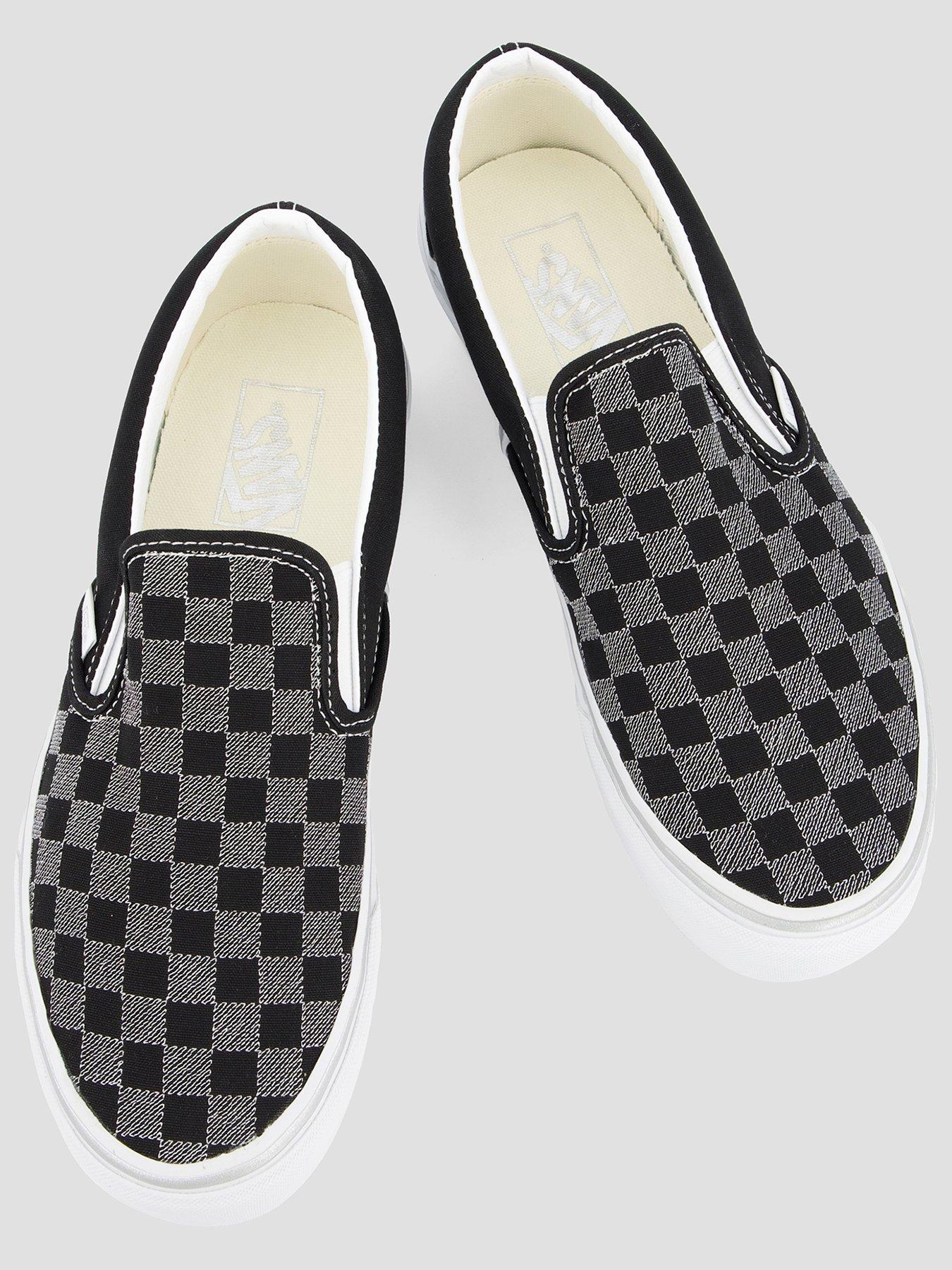 Vans Unisex Classic Slip-On Platform Plimsolls - Metallic Checkerboard ...