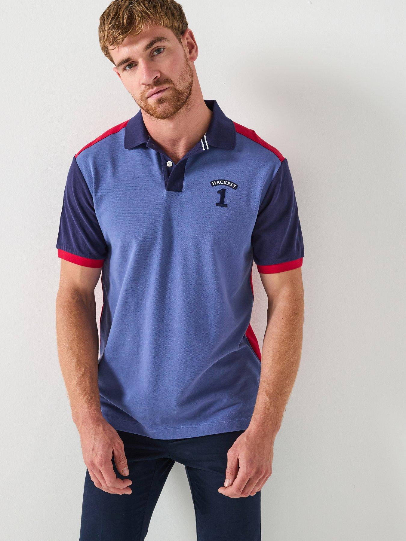 Hackett Heritage Number 1 Short Sleeve Polo Shirt - Blue | Very