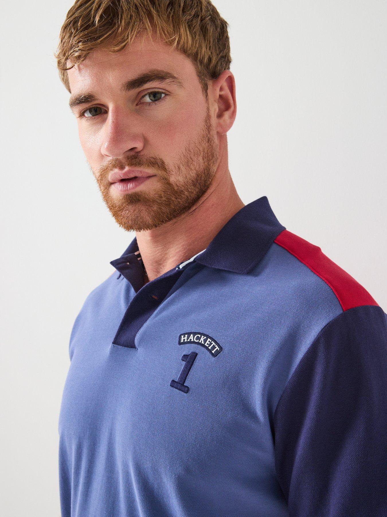Hackett Heritage Number 1 Short Sleeve Polo Shirt - Blue | Very