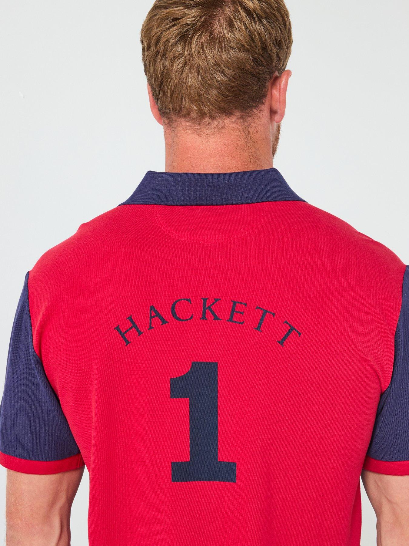 Hackett Heritage Number 1 Short Sleeve Polo Shirt - Blue | Very