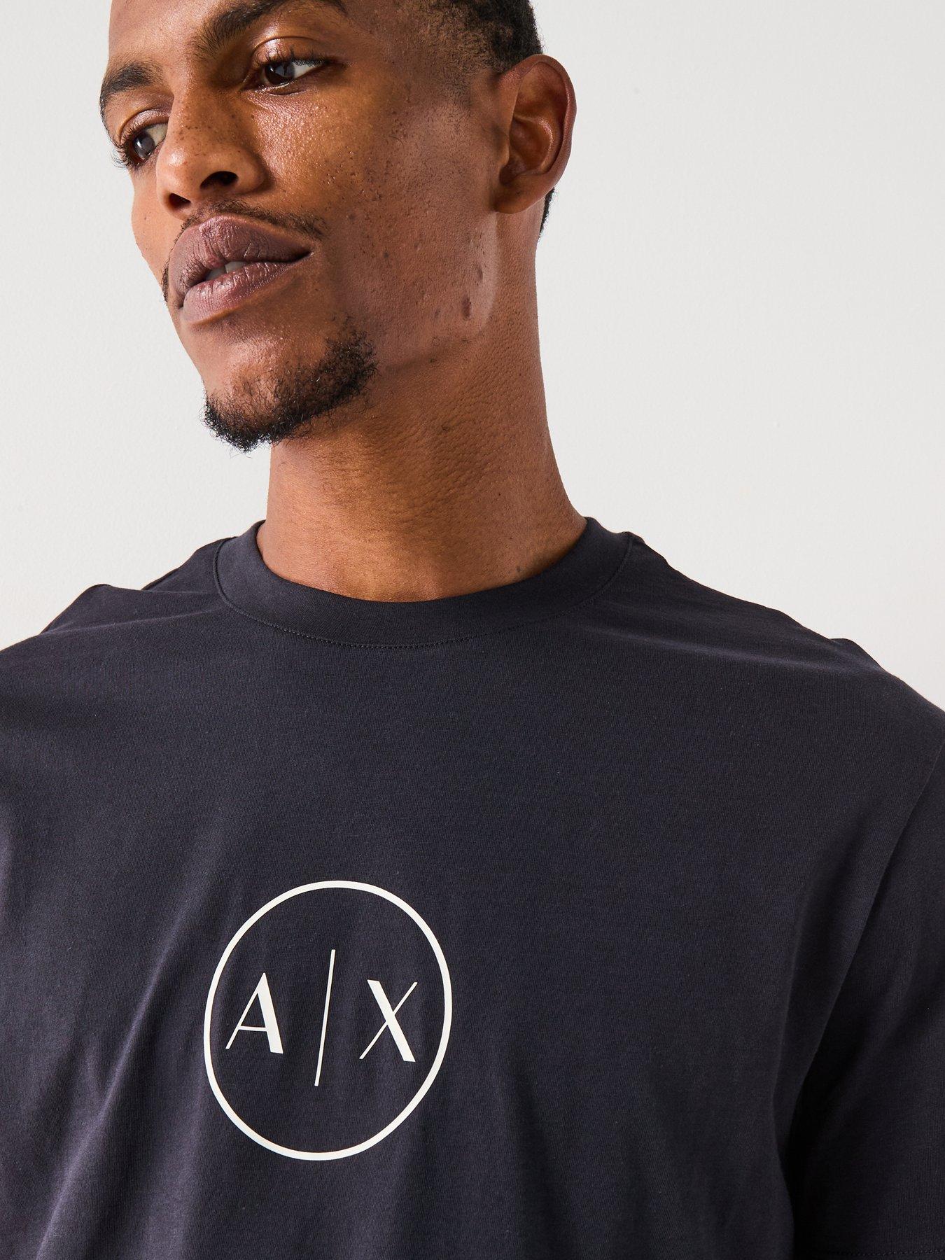 Armani Exchange Circle Ax Logo T-Shirt - Navy | Very
