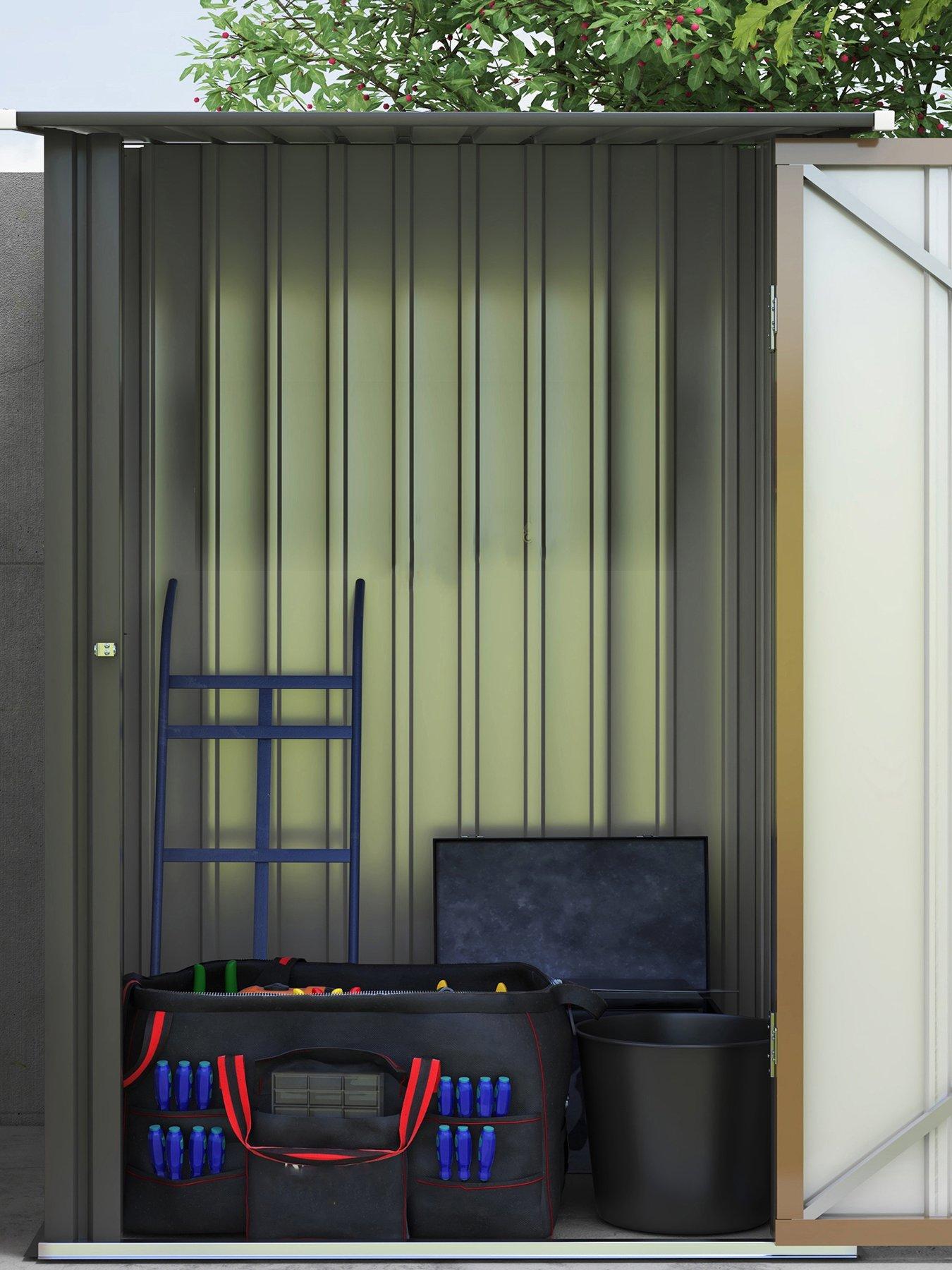 OutSunny 3.3ft x 3.4ft Outdoor Storage Shed Steel Garden Shed w ...