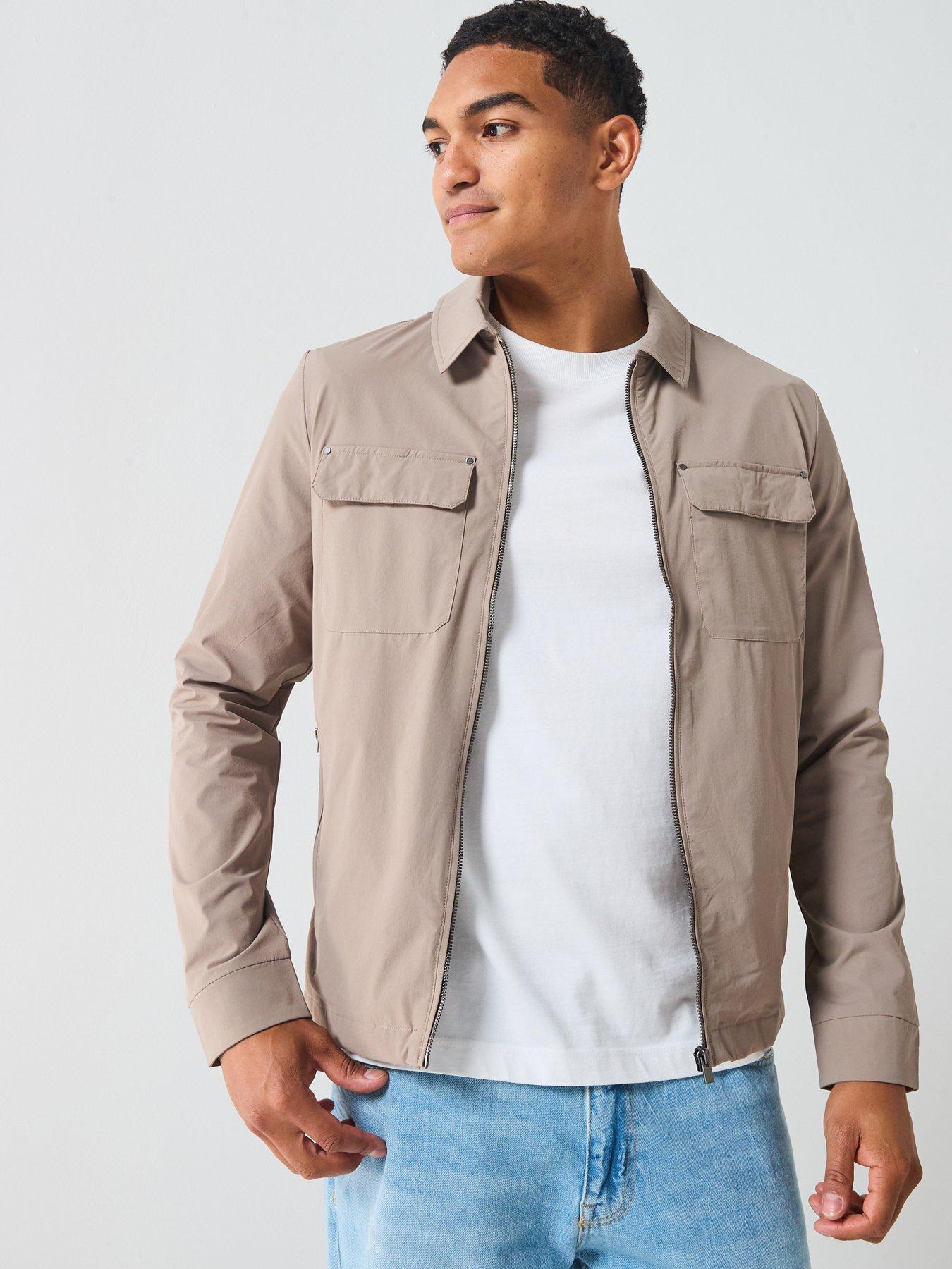 River Island Defined Muscle Fit Shacket - Beige | Very
