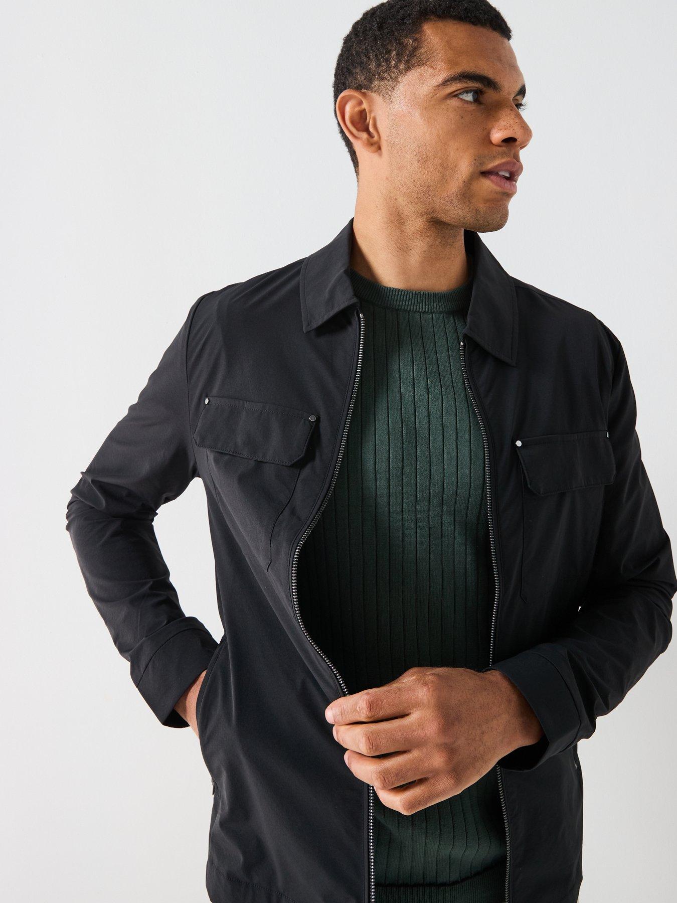 River Island Defined Muscle Fit Shacket - Black | Very