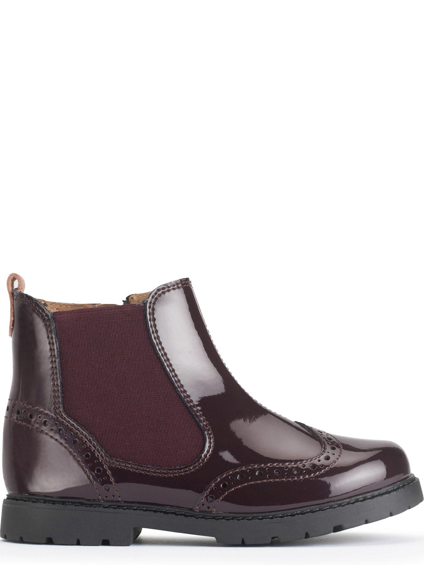 Start-rite Chelsea Girls Burgundy Patent Zip Up Ankle Boots | Very