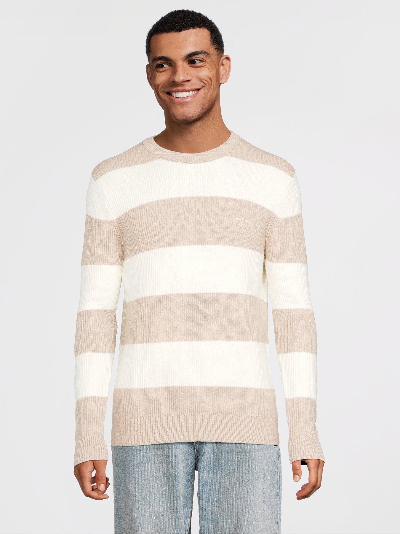 River Island Striped Rib Knitted Jumper - Beige | Very