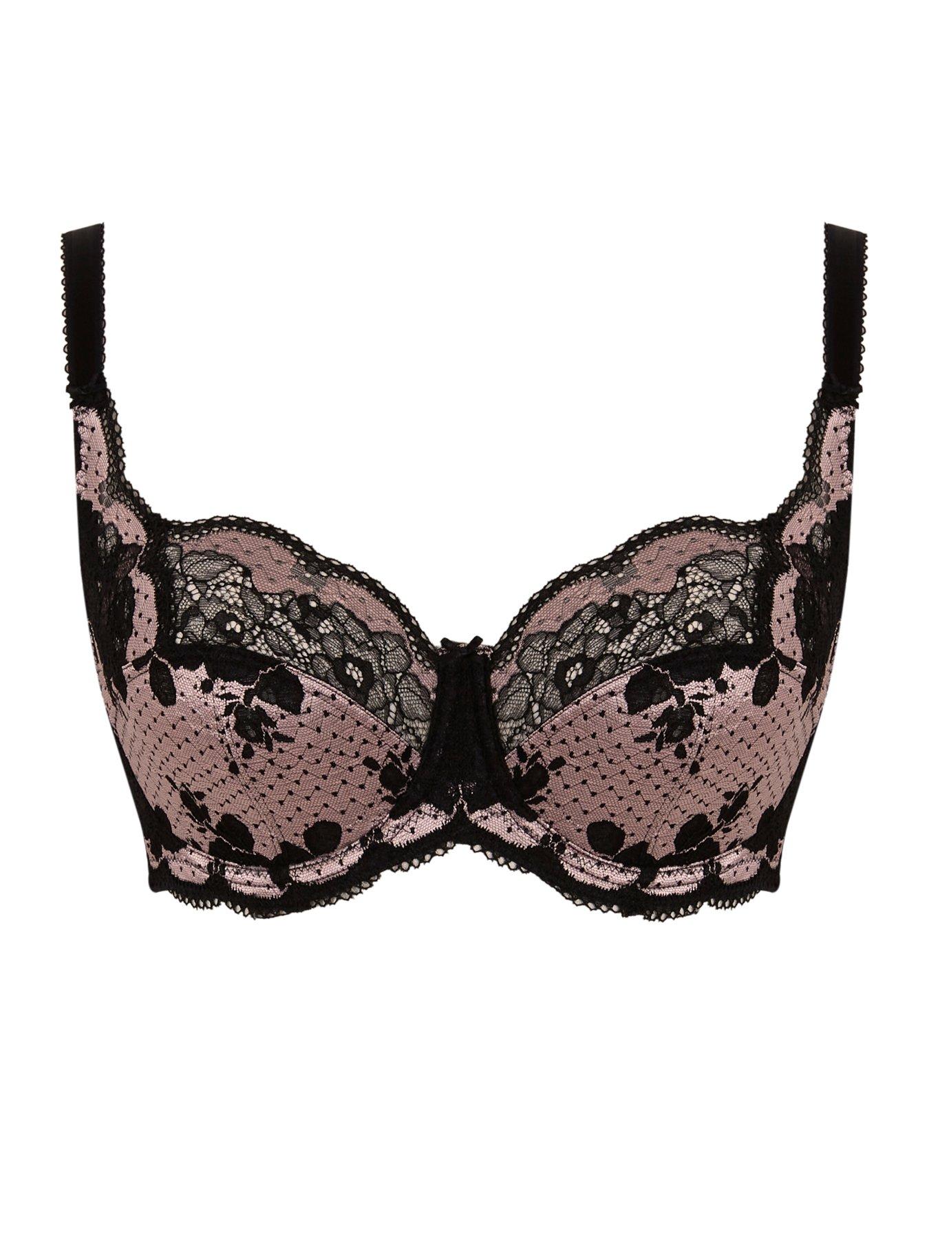 Panache Clara Black Pink Full Cup Bra - Black/pink | Very