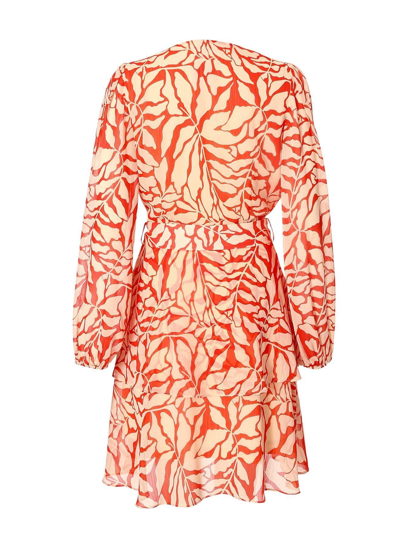 Quiz Red Chiffon Floral Skater Dress | Very