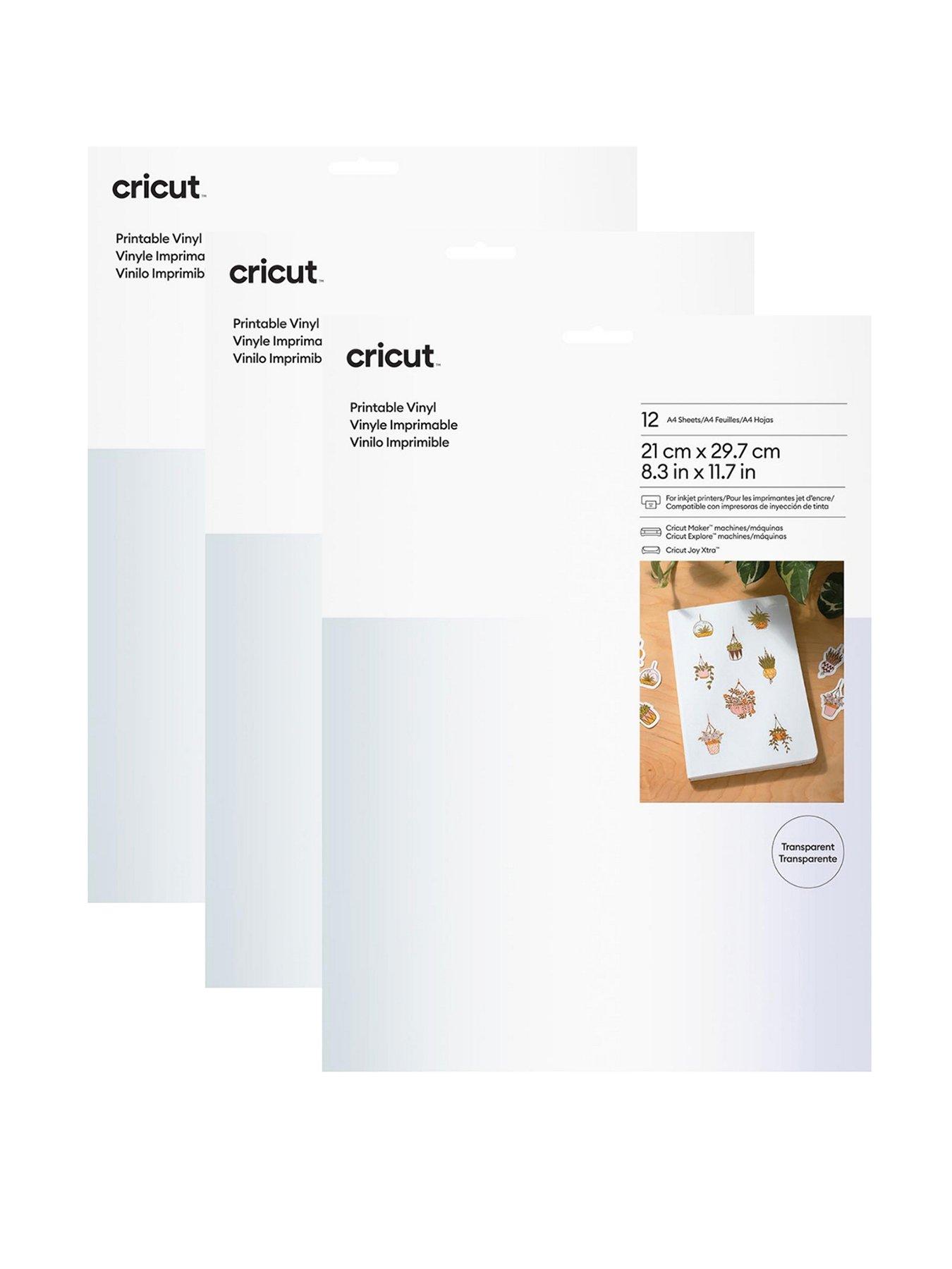 Cricut Joy Xrta Printable Vinyl (Transparent) 36 Sheets | Very