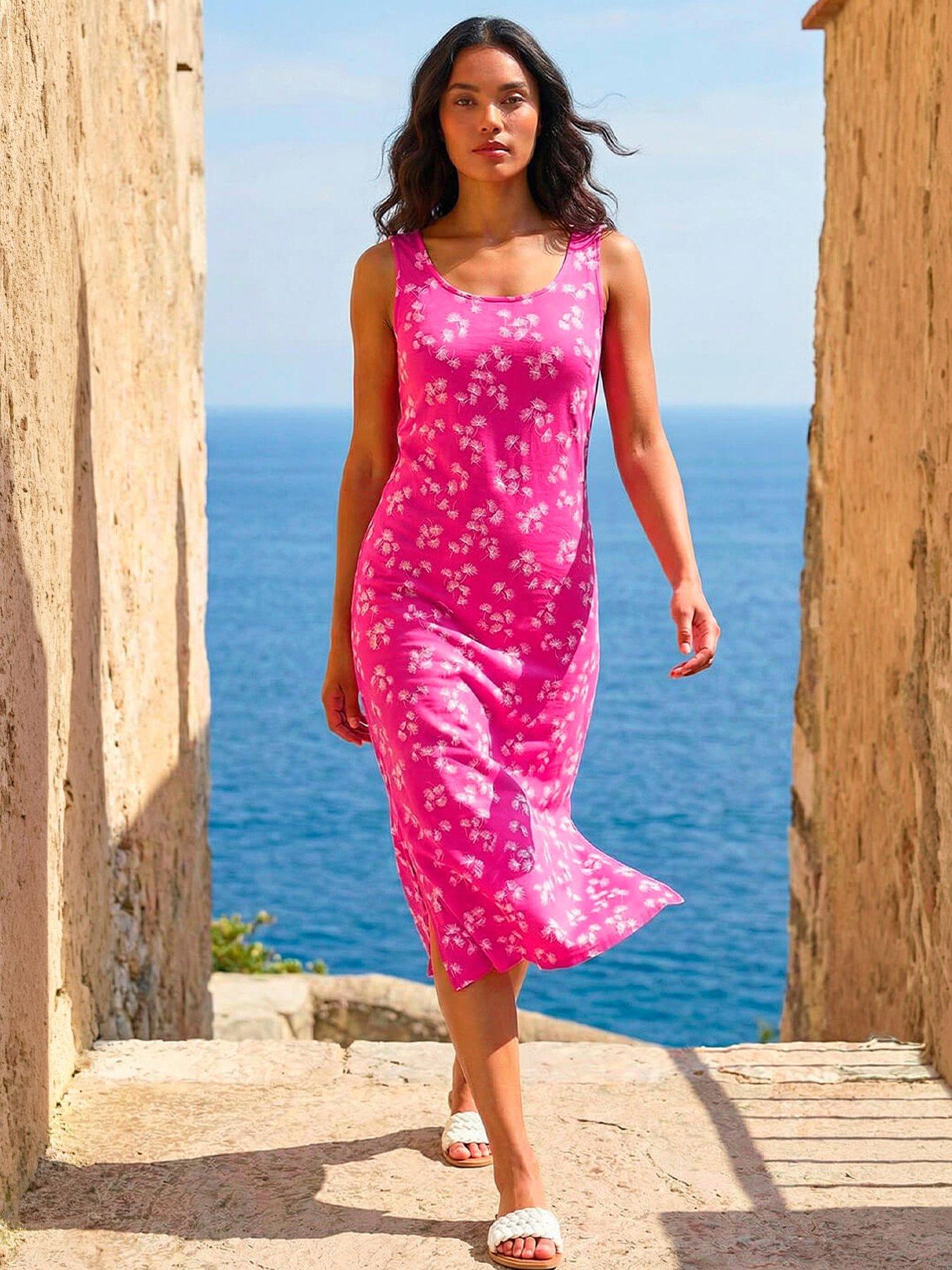 Roman Dandelion Print Maxi Dress - Pink | Very