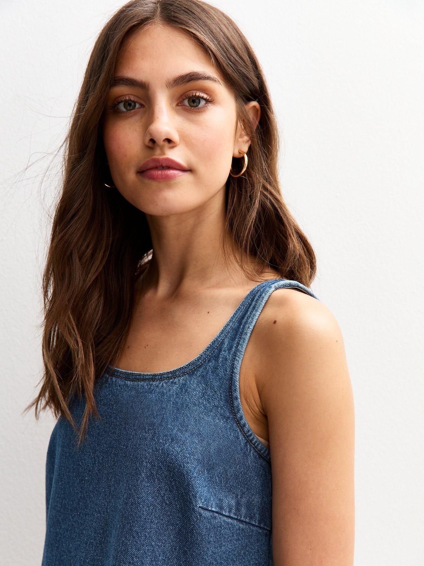 New Look Blue A Line Denim Dress | Very