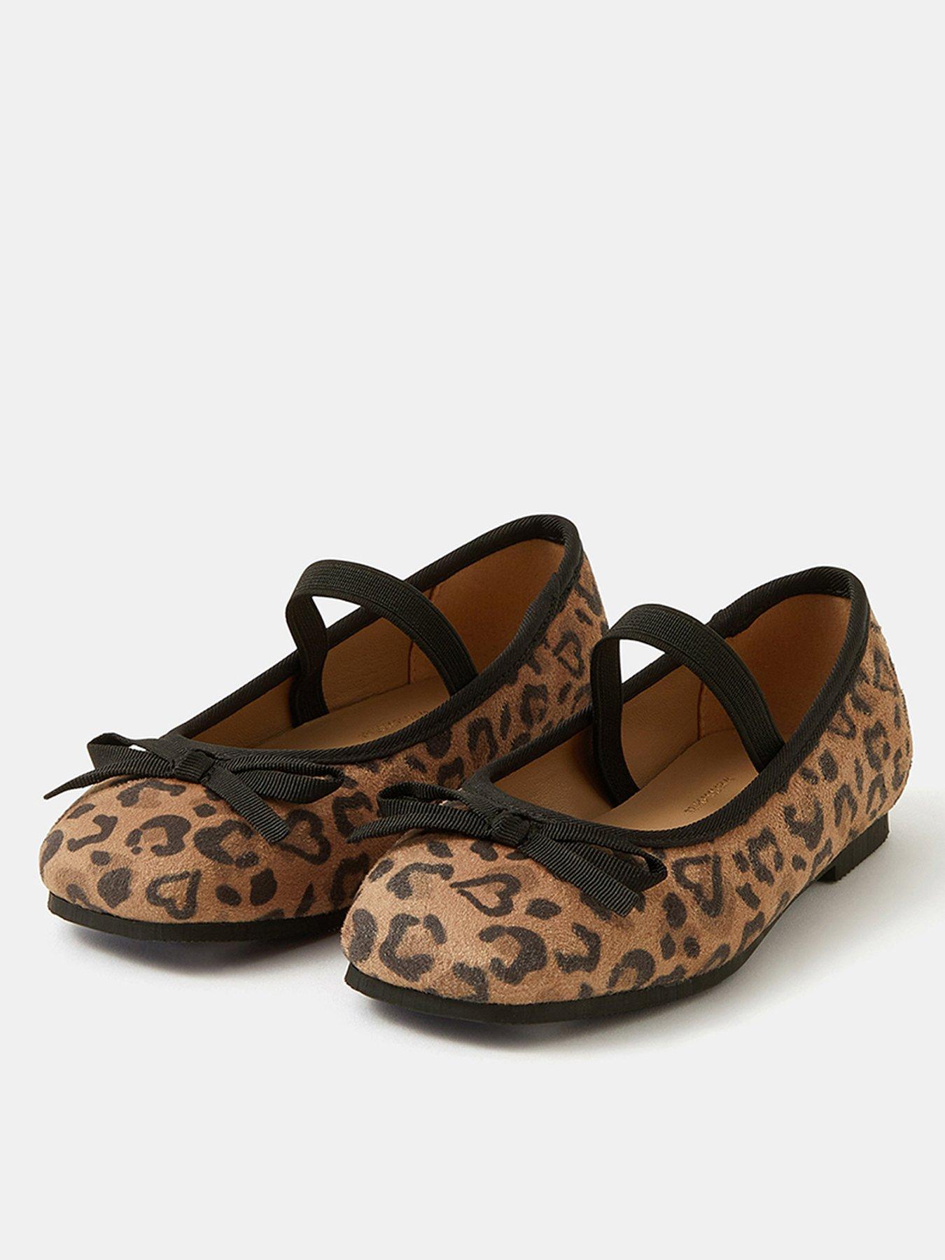 Accessorize Girls Animal Print Ballerina Shoes - Brown | Very