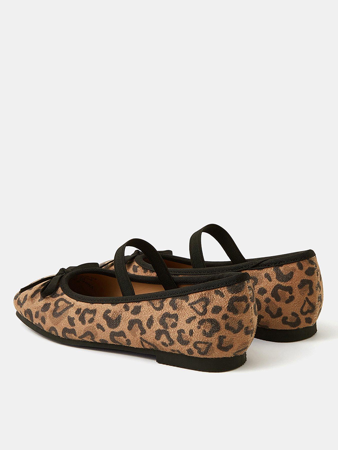 Accessorize Girls Animal Print Ballerina Shoes - Brown | Very