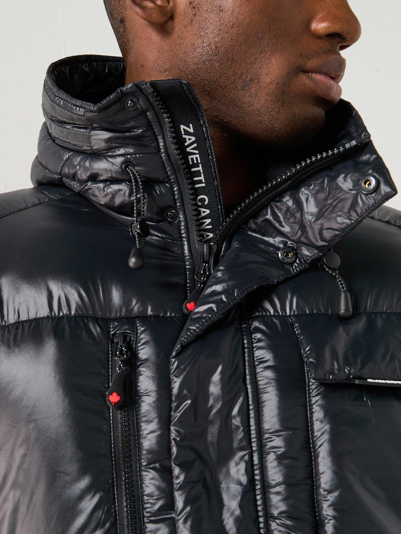 Zavetti Canada Onix Padded Shine Logo Parka Coat - Black | Very