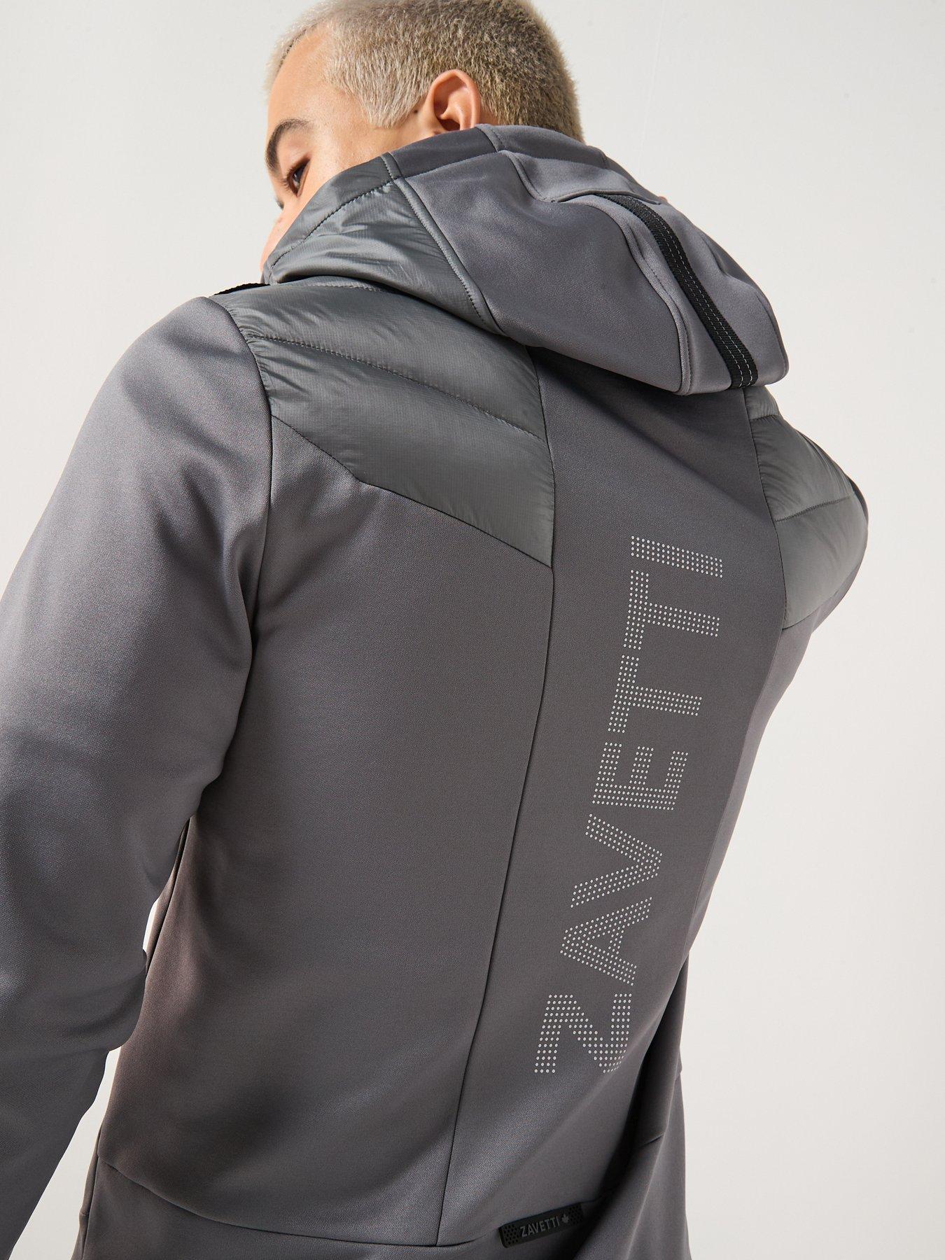 Zavetti Canada Omaro Hybrid Zip Through Hoodie - Dark Grey | Very