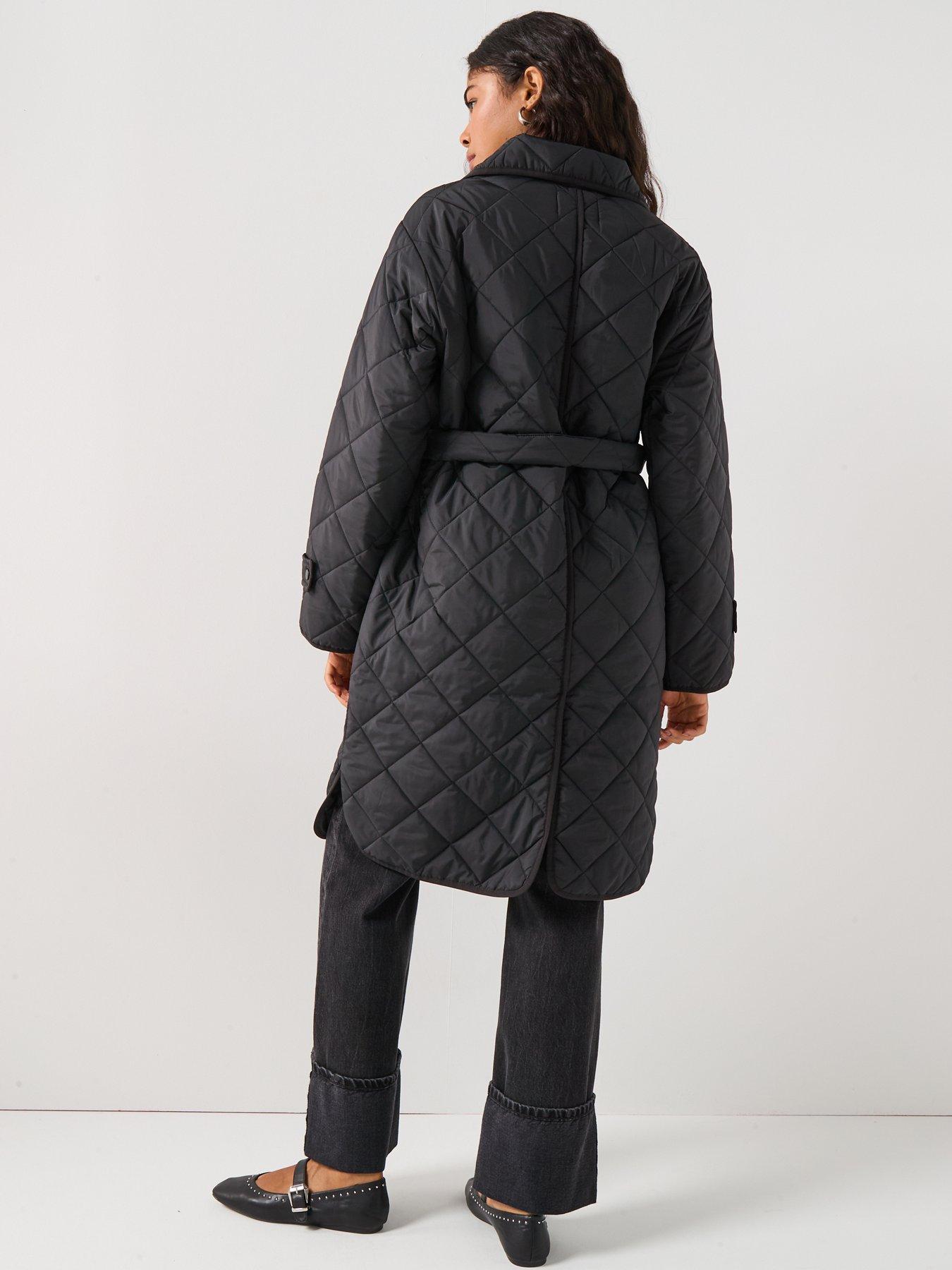 PIECES Long Quilted Jacket - Black | Very