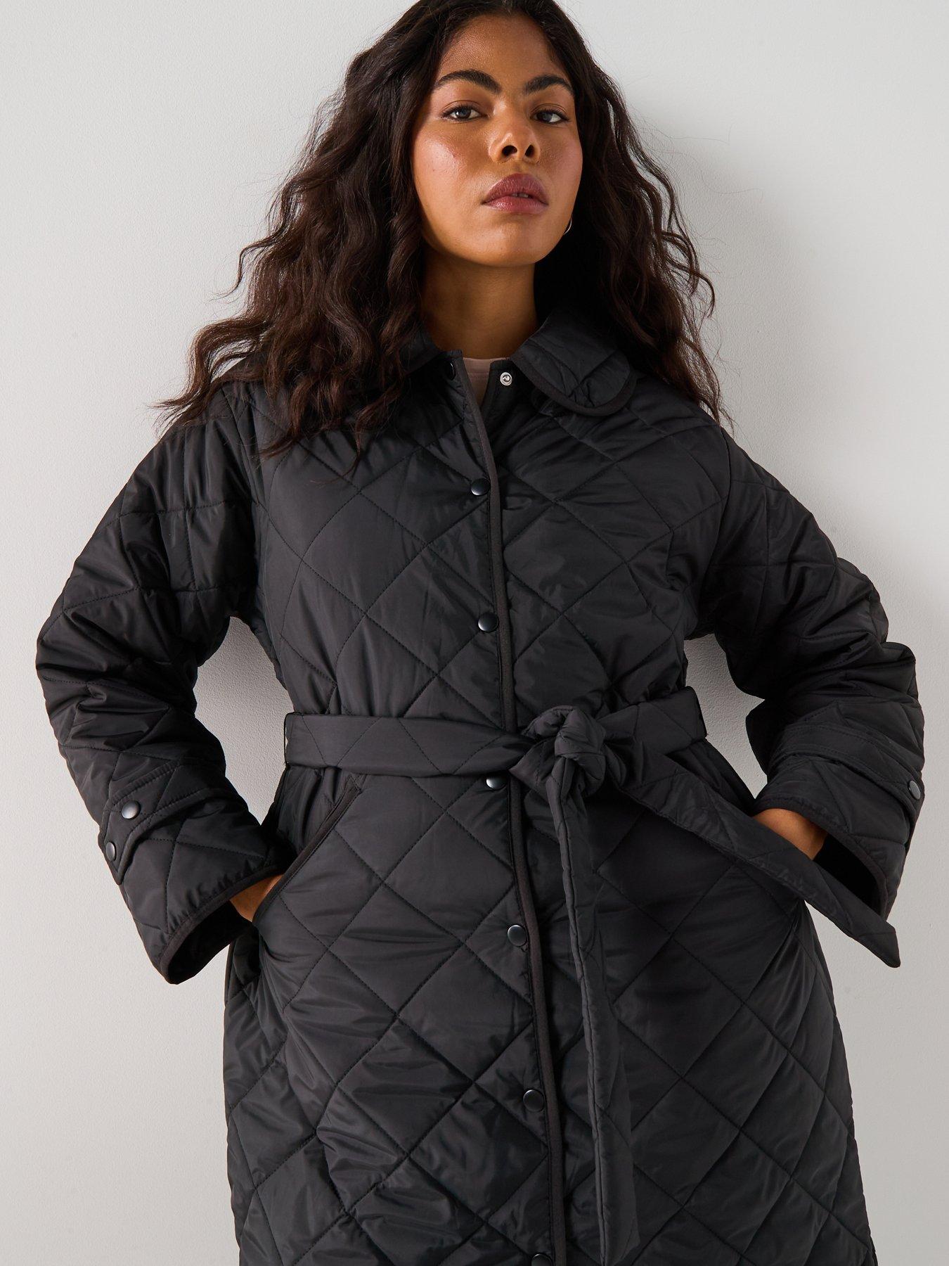 PIECES Long Quilted Jacket - Black | Very