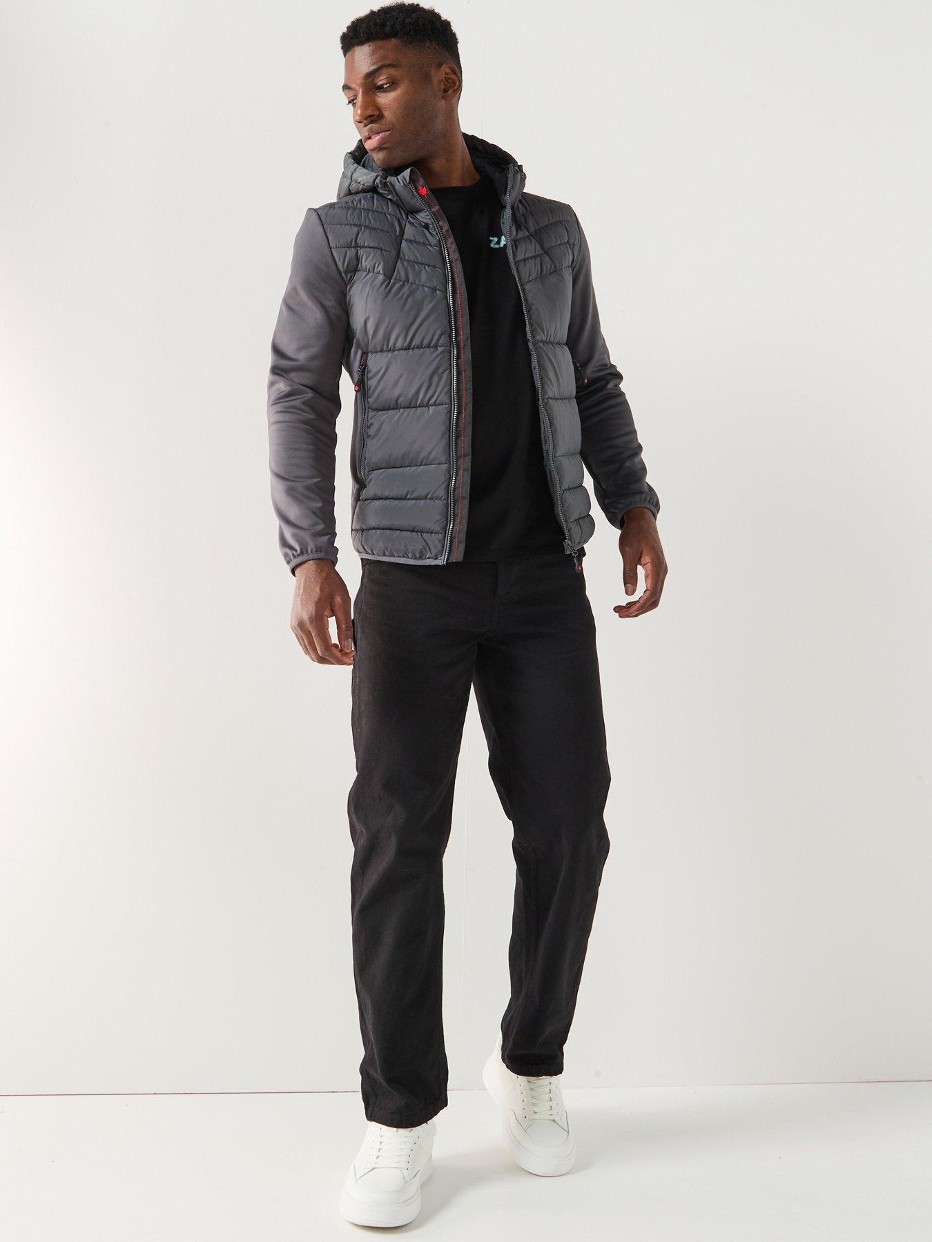Zavetti Canada Lazino Hybrid Logo Padded Jacket - Dark Grey | Very