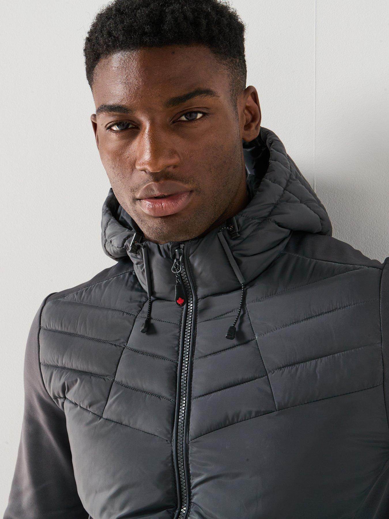 Zavetti Canada Lazino Hybrid Logo Padded Jacket - Dark Grey | Very