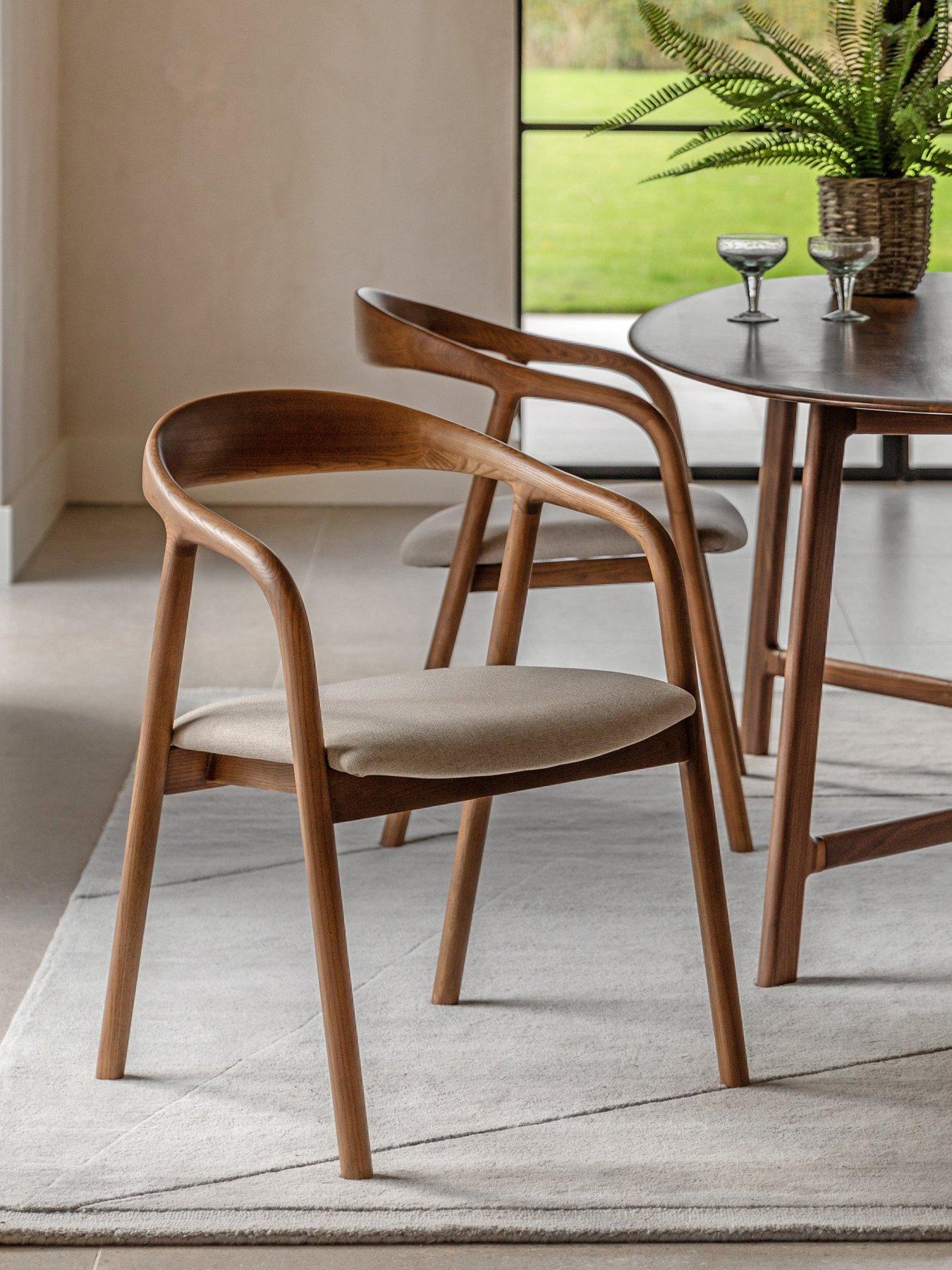 Gallery Direct Rayan Solid Wood Dining Chairs With Padded Seat - 2 Pack ...