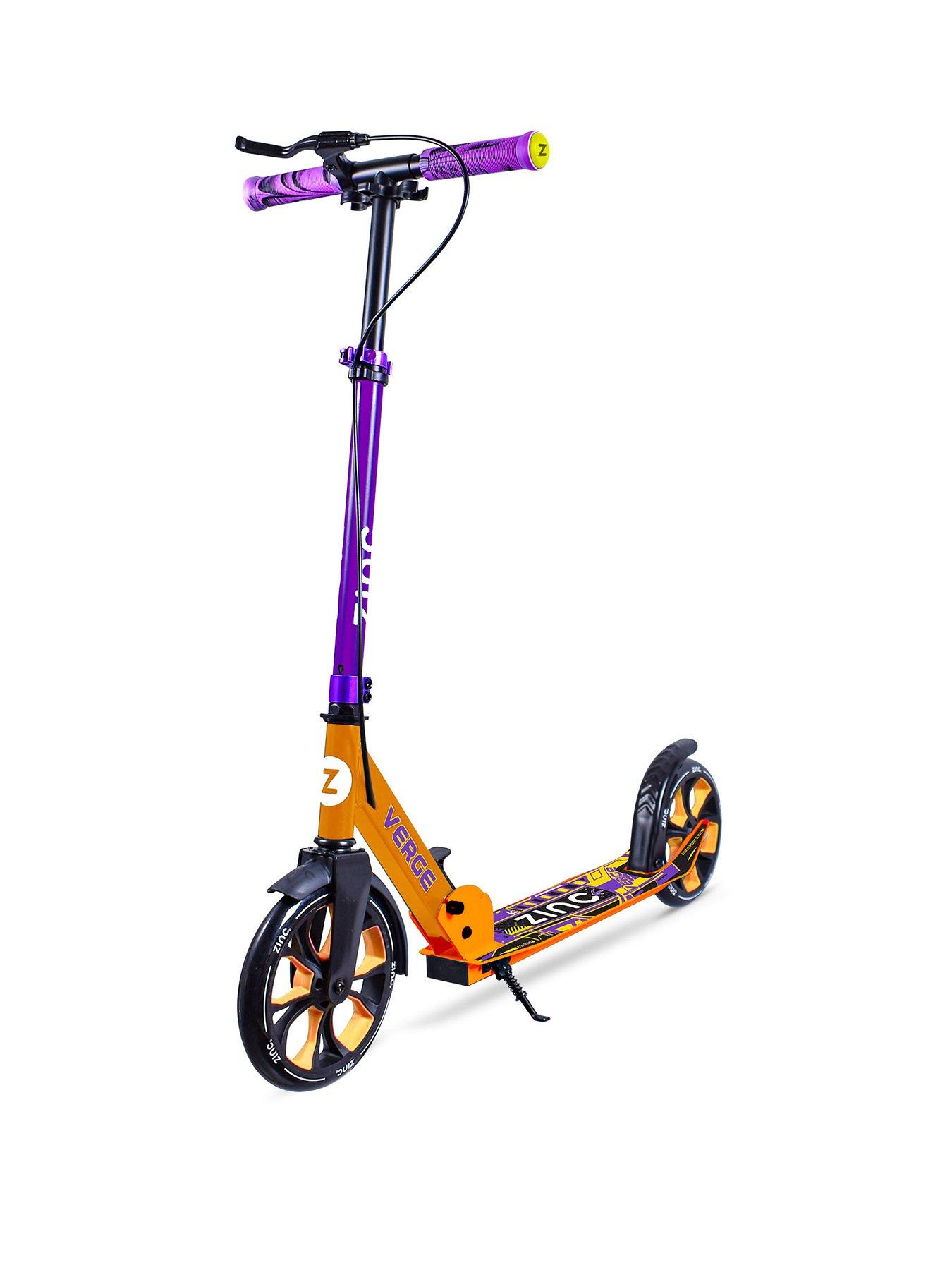 Zinc Big Wheeled Folding Verge Pro Scooter - Orange & Purple | Very