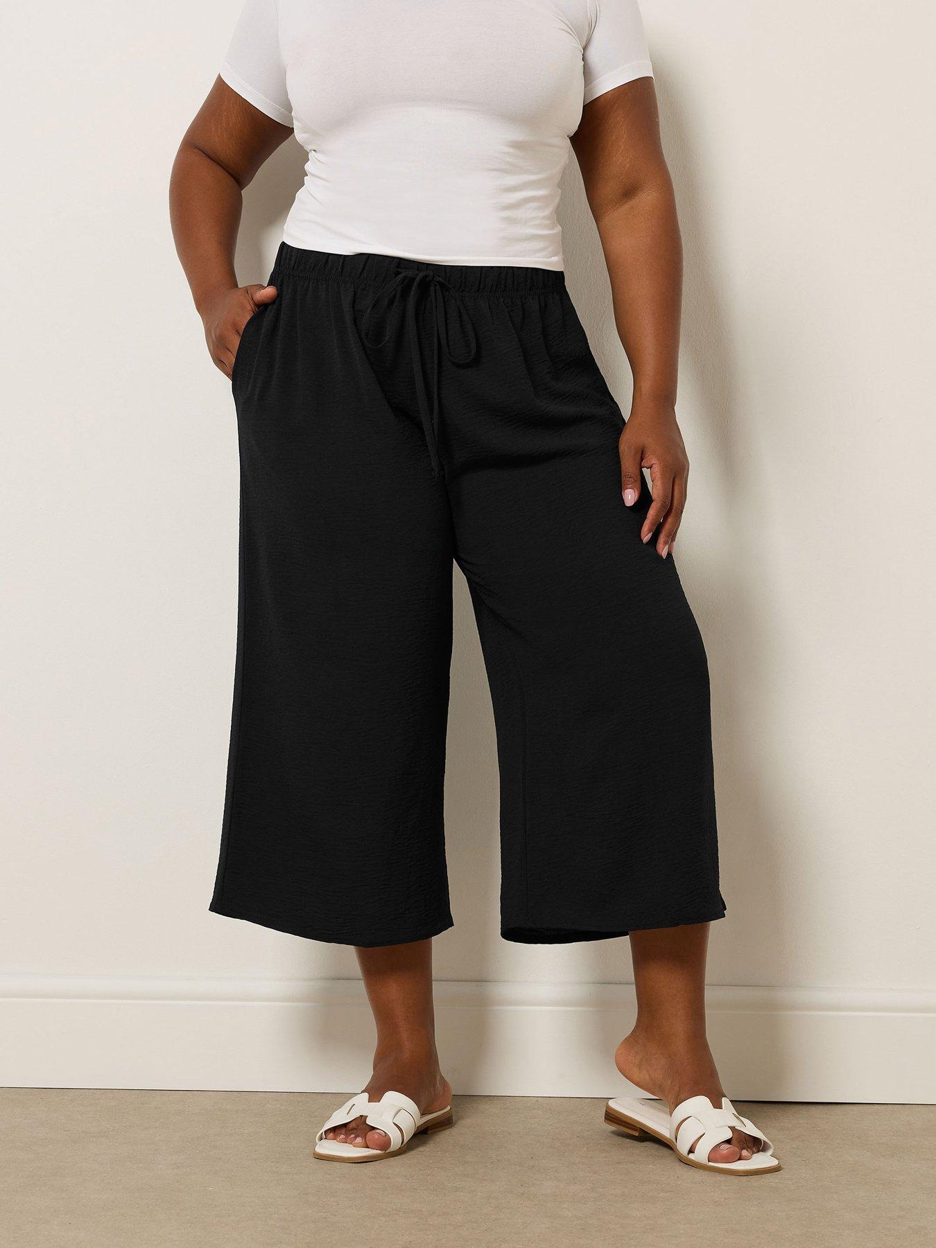 Yours Curve Washed Twill Culottes - Black | Very
