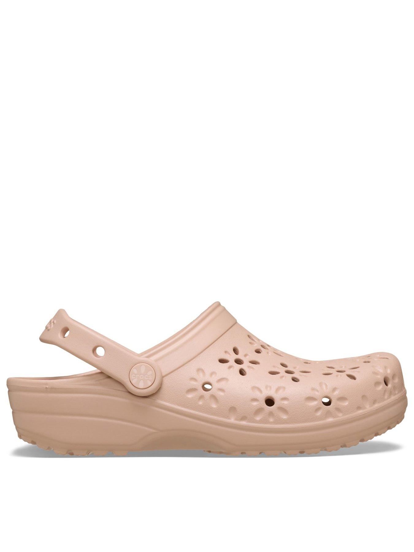 Crocs Classic Floral Cut Out Clog - Pink Caramel | Very