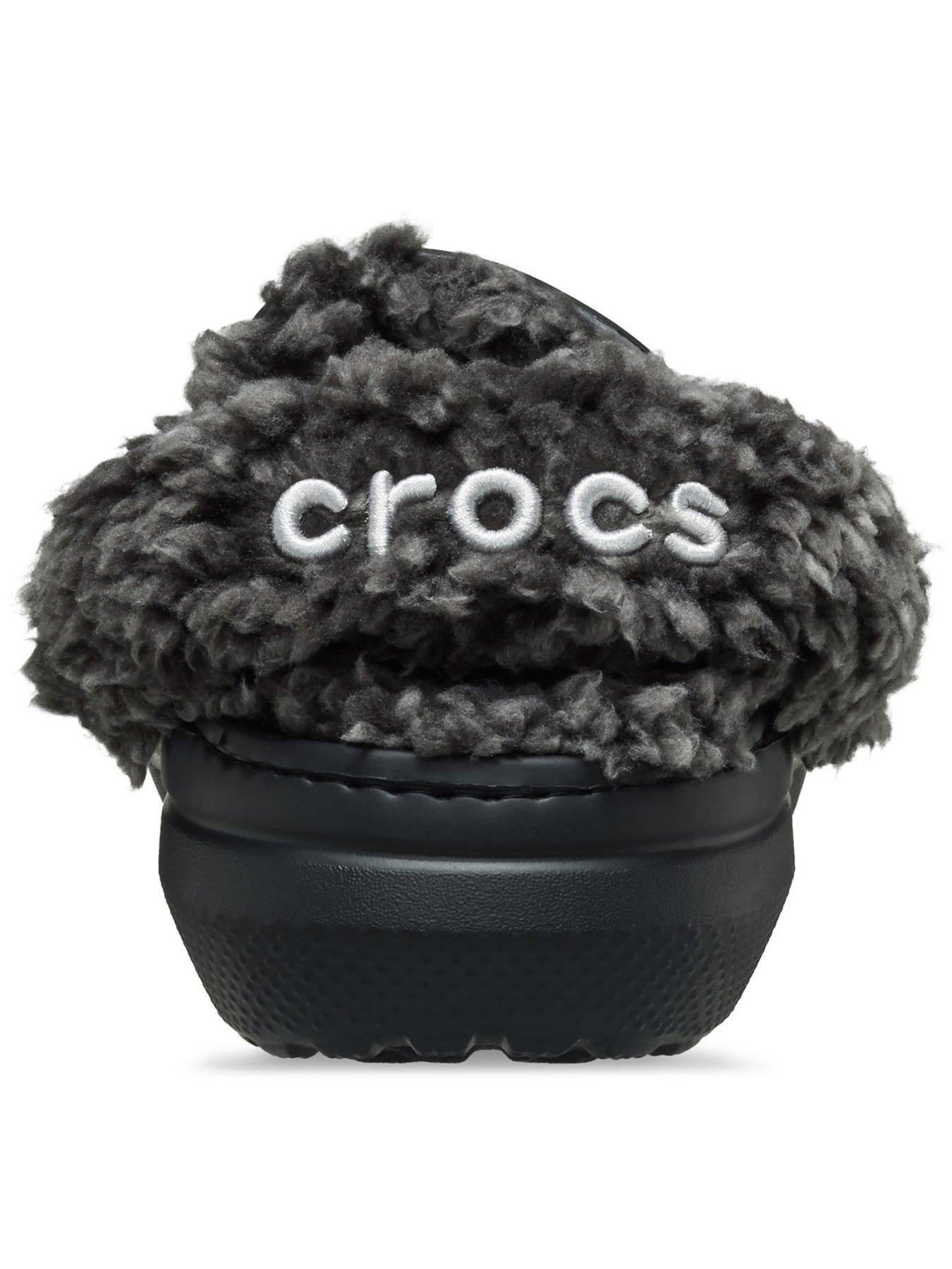 Crocs Men's Classic Fleece Lined Clog Slipper- Black | Very