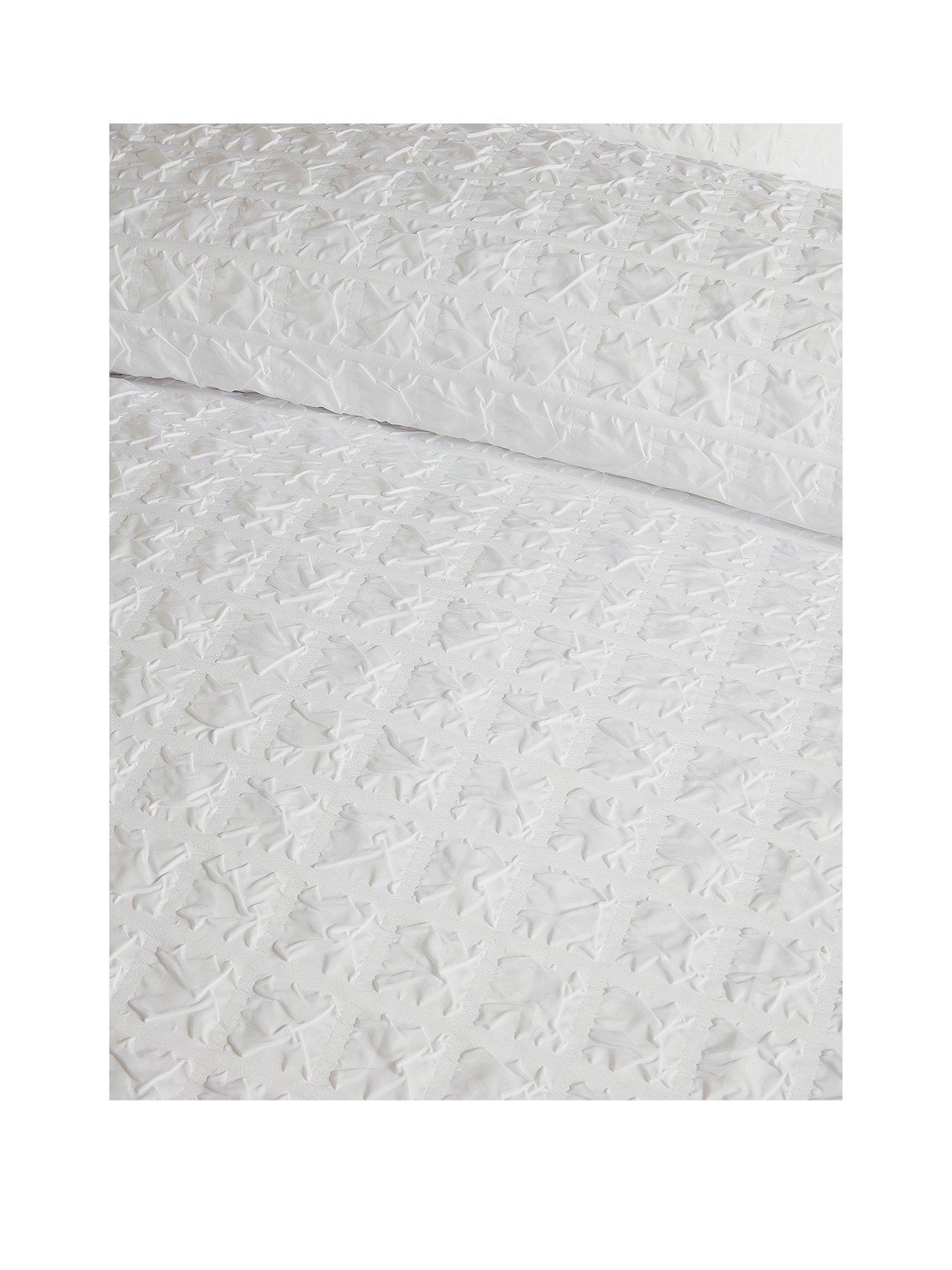 Serene Embossed Grid -textured Double Duvet Cover Set | Very
