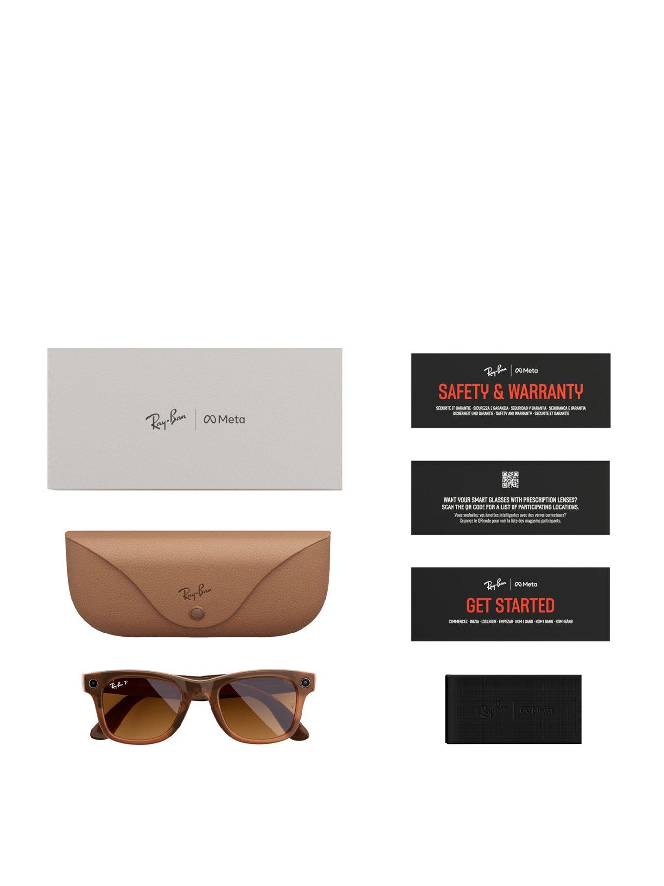 Ray-Ban Meta Wayfarer Large Glasses - Shiny Caramel Transparent, Brown ...