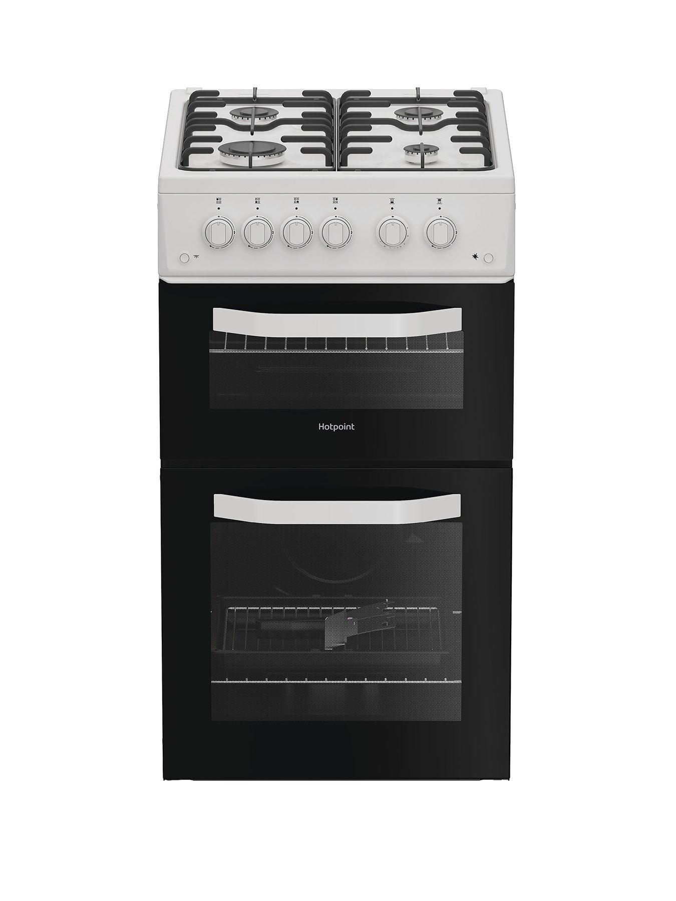 Hotpoint HTG5GCW 50cm Gas Twin Cooker - White | Very
