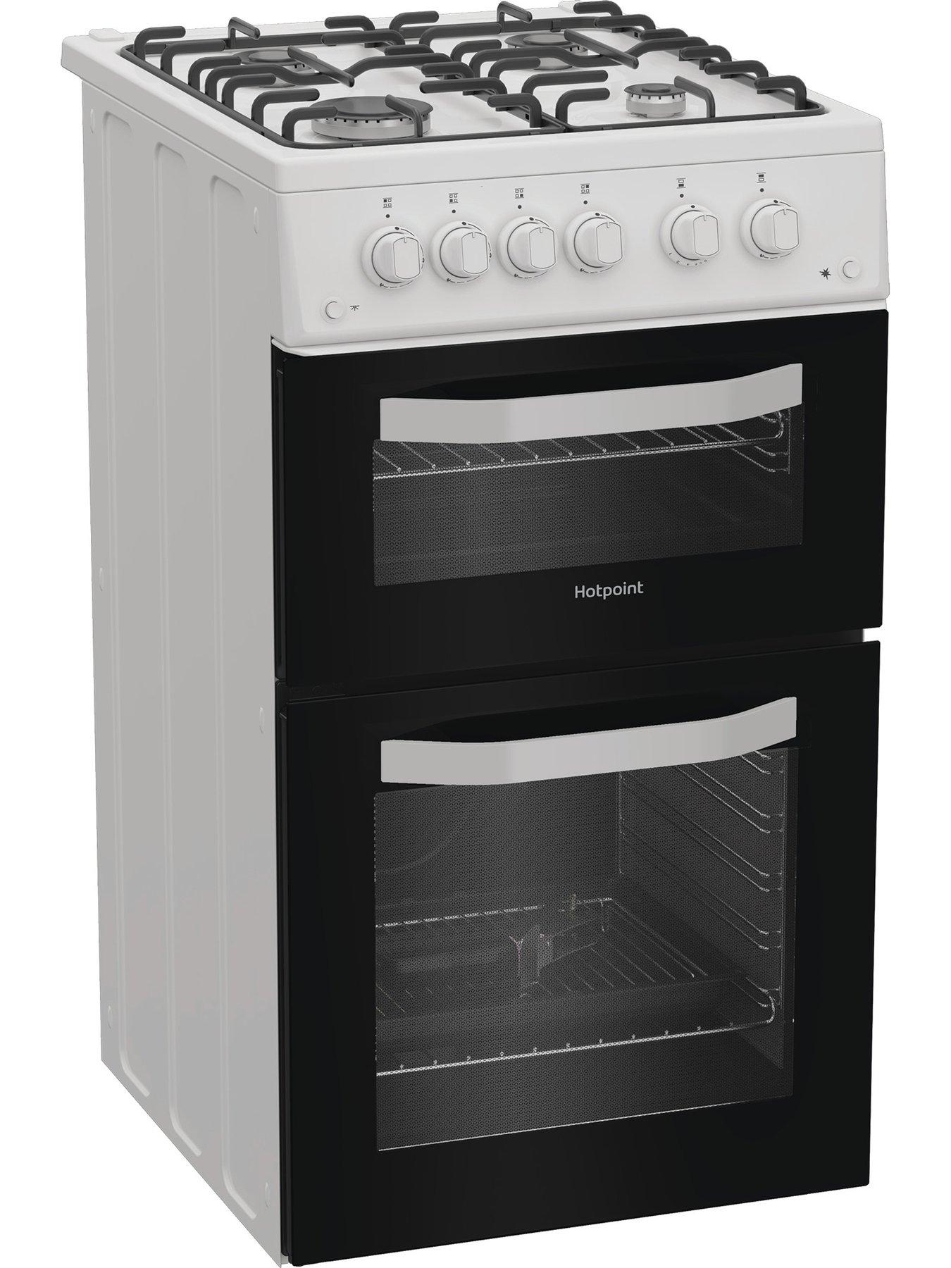 Hotpoint HTG5GCW 50cm Gas Twin Cooker - White | Very