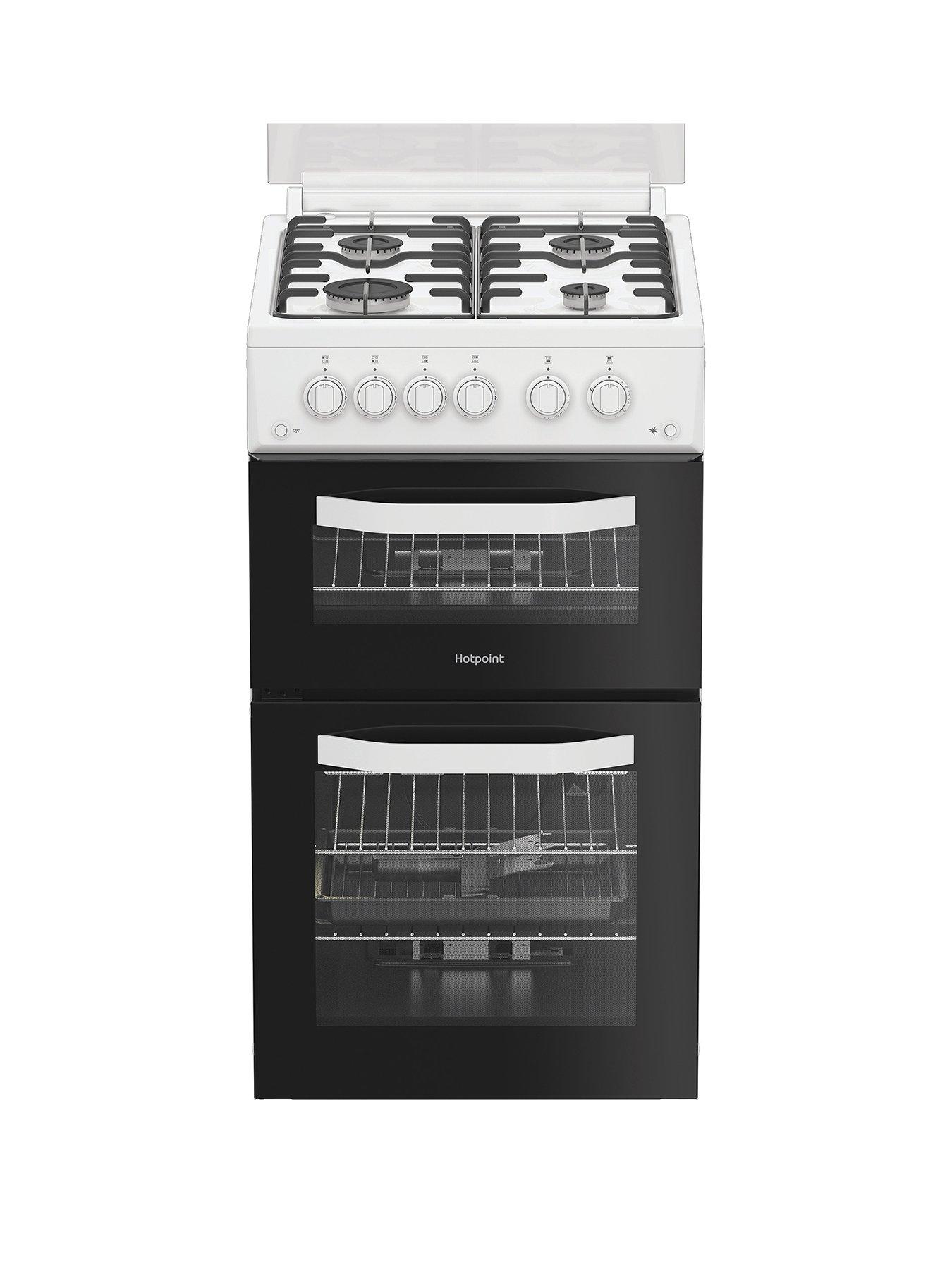 Hotpoint HDG5GCW 50cm Gas Double Cooker - White | Very