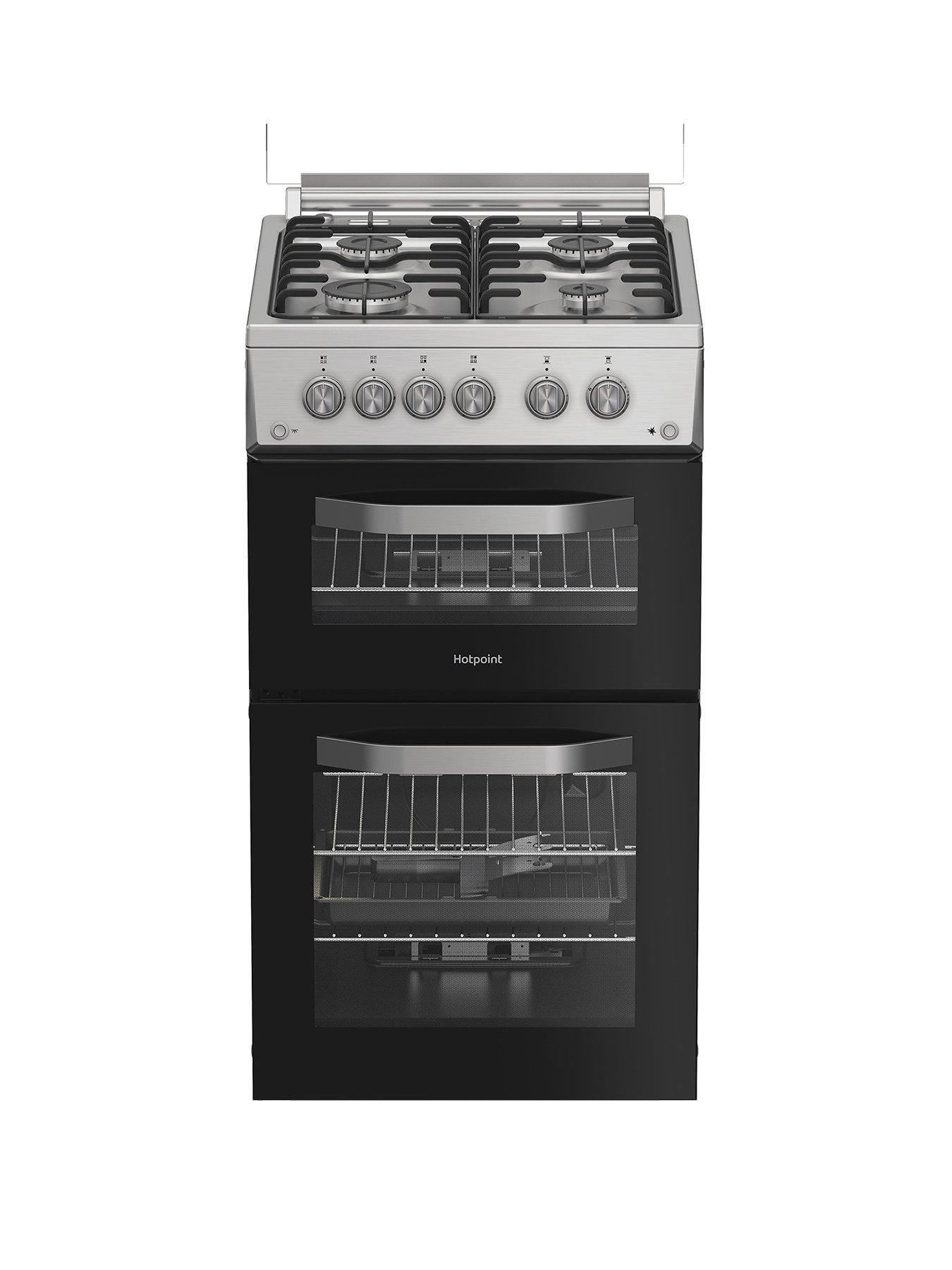 Hotpoint HDG5GCX 50cm Gas Double Cooker - Stainless Steel | Very