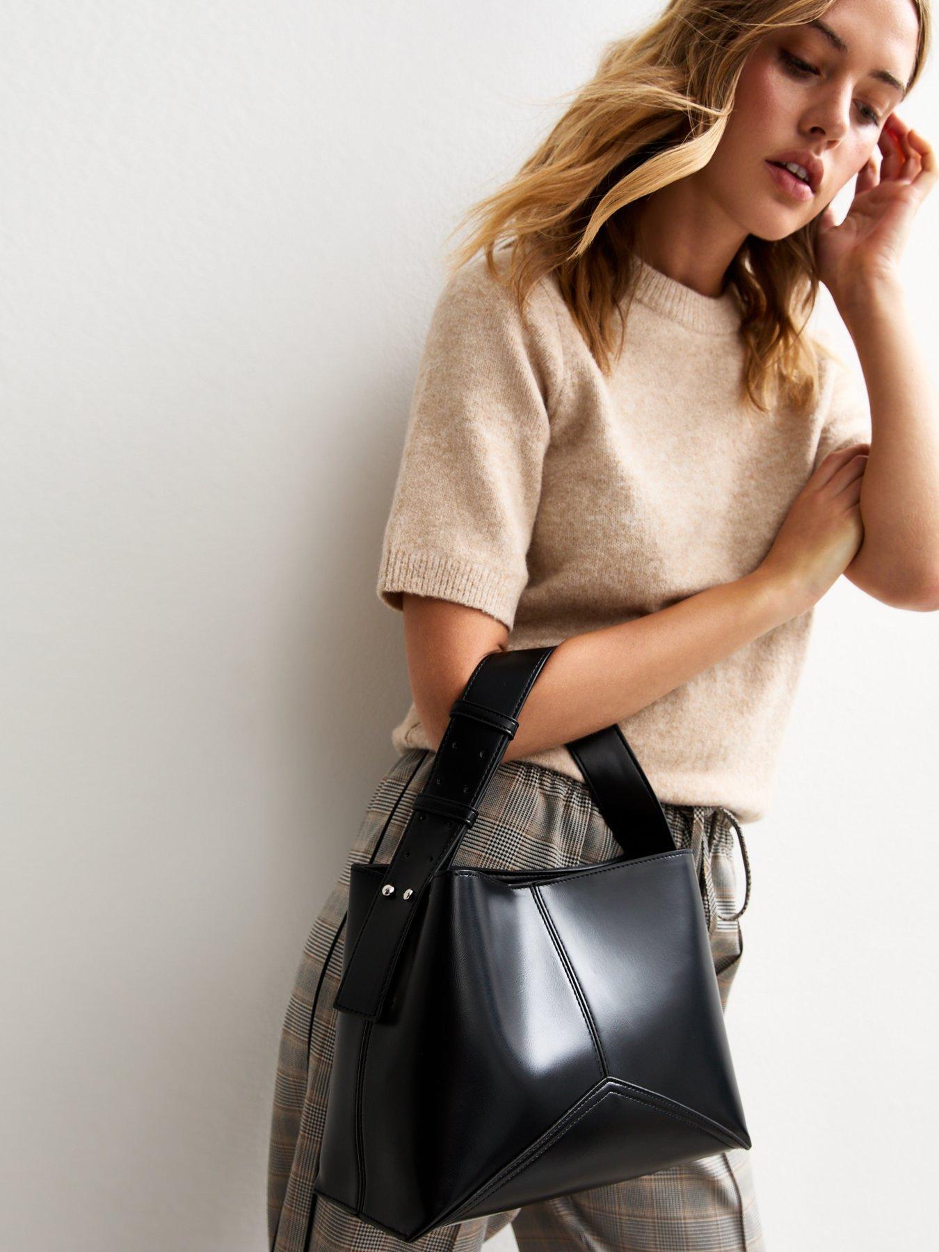 New Look Faux Leather Panelled Bucket Bag - Black | Very