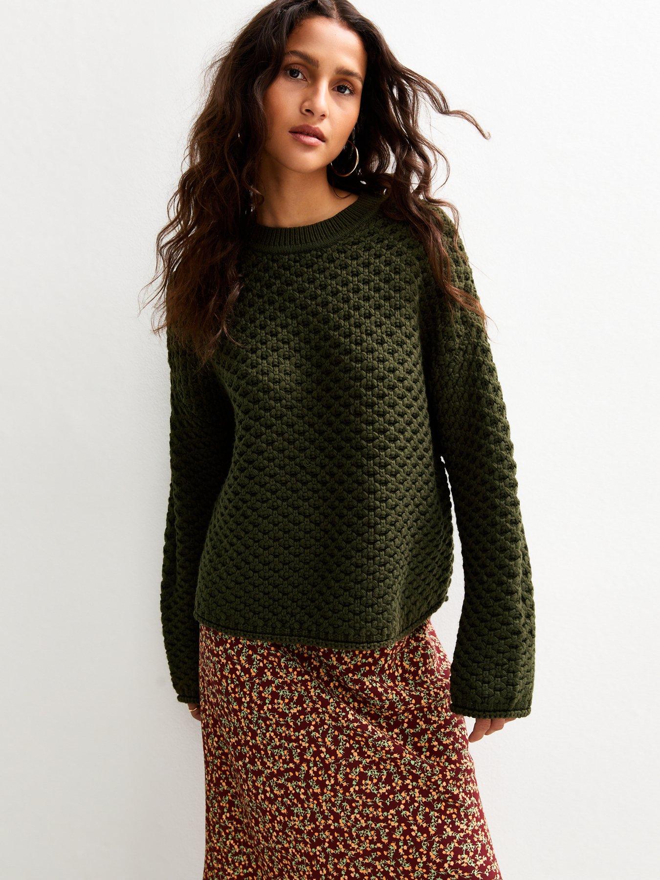 New Look Khaki Stitch Knit Jumper - Green | Very