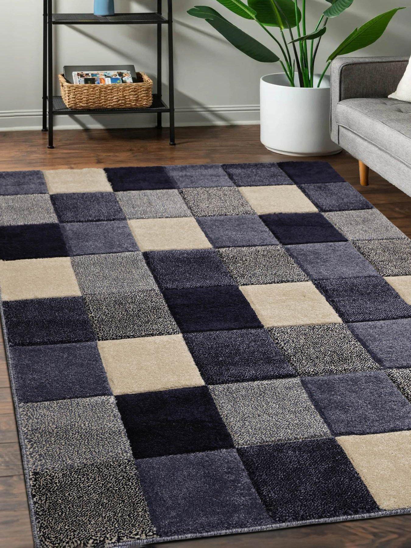 Very Home Newport Blue Blocks Rug | Very