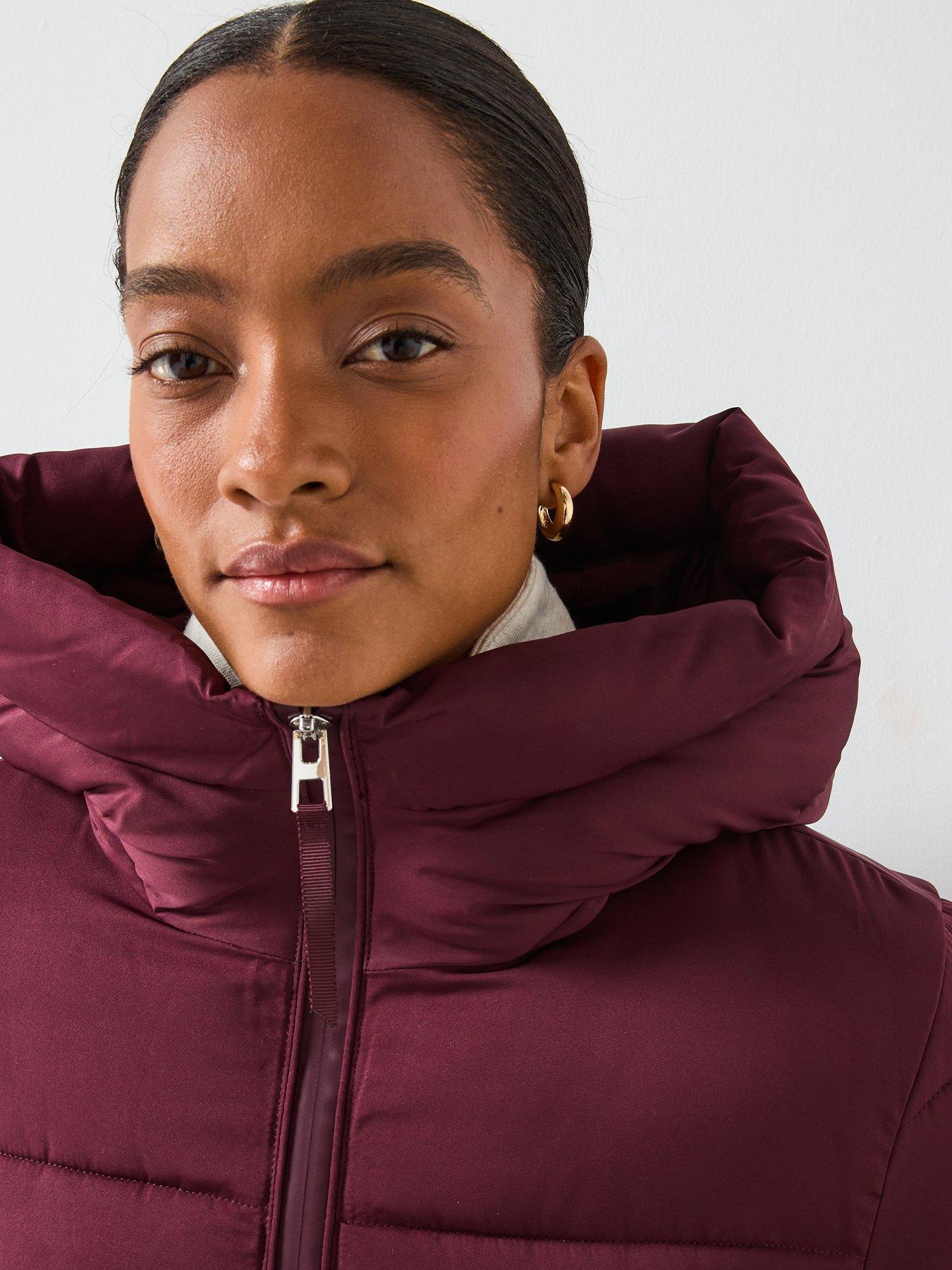 Mango Long Hooded Padded Anorak - Red | Very