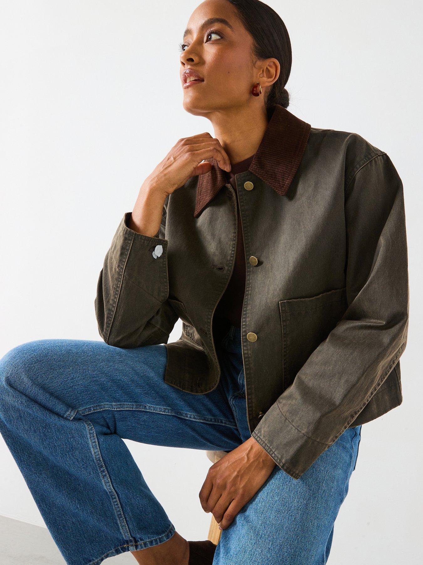 Mango Wax Style Jacket - Green | Very