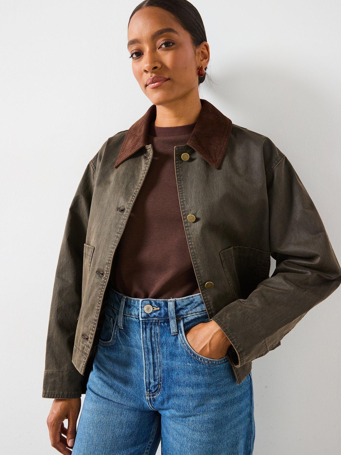 Mango Wax Style Jacket - Green | Very