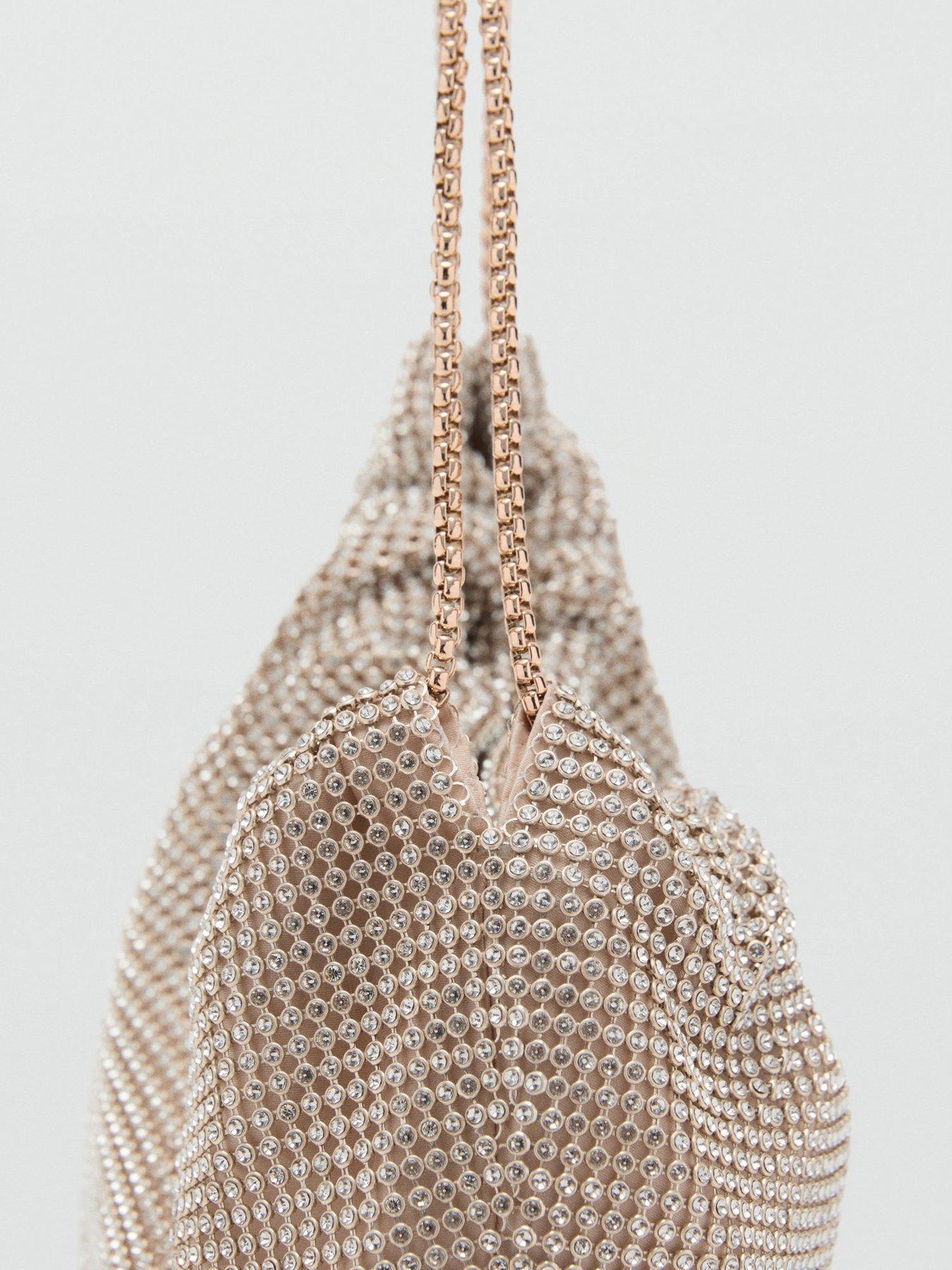 Mango Rhinestone Shoulder Bag - Gold | Very