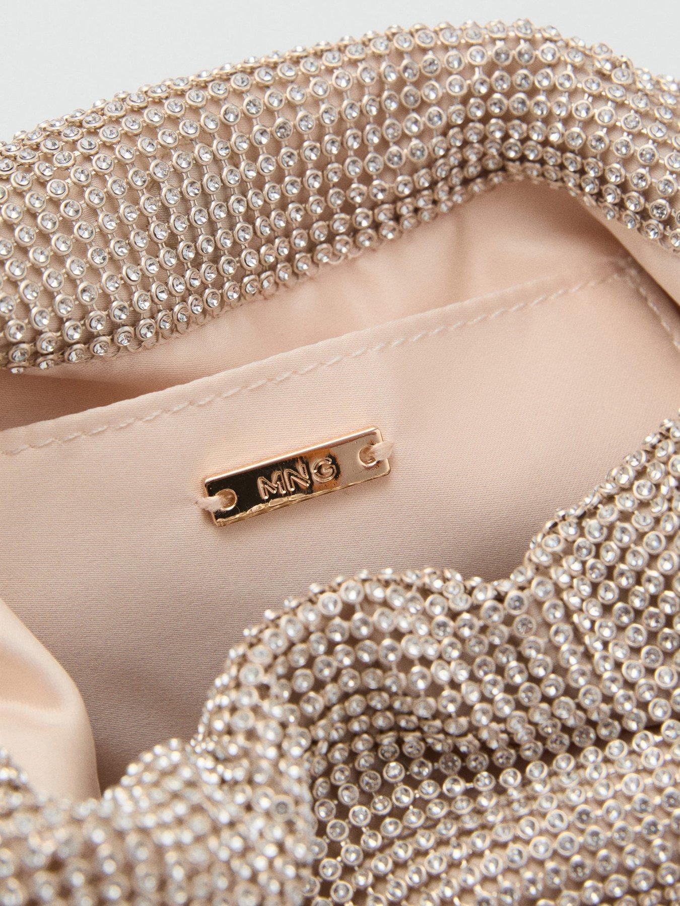 Mango Rhinestone Shoulder Bag - Gold | Very