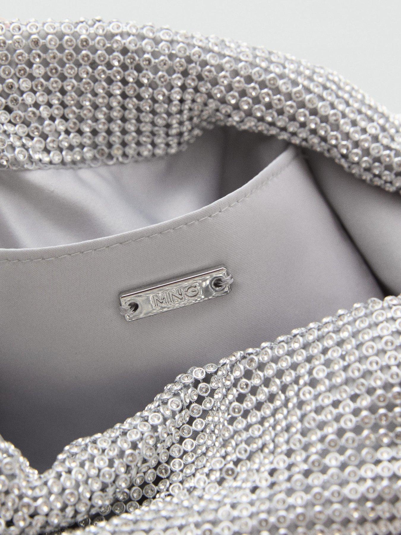 Mango Rhinestone Shoulder Bag - Silver | Very