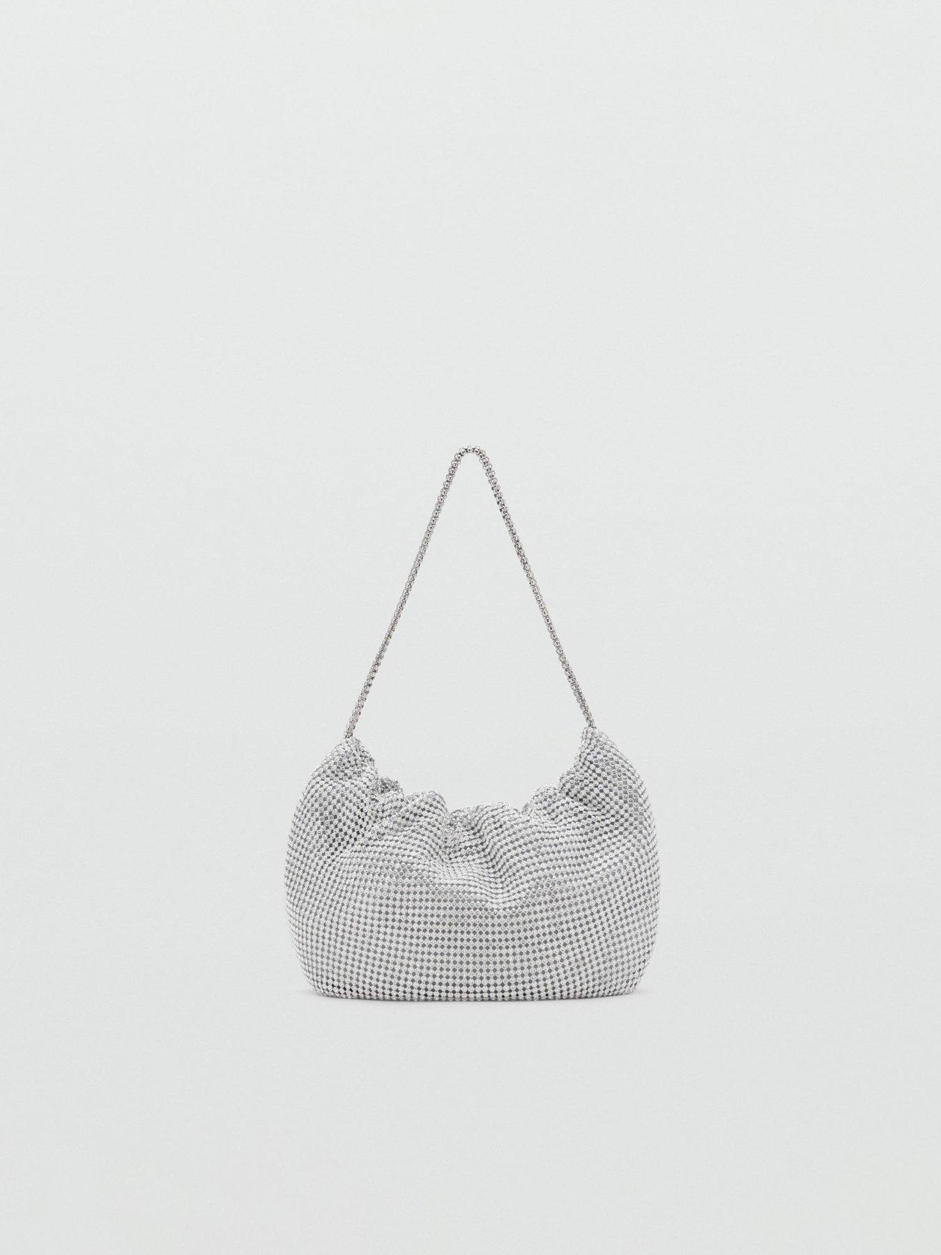Mango Rhinestone Shoulder Bag - Silver | Very